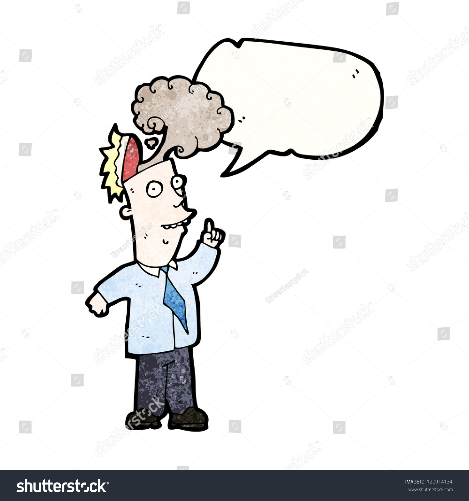 Cartoon Man Overheated Brain Stock Vector (Royalty Free) 120914134 ...
