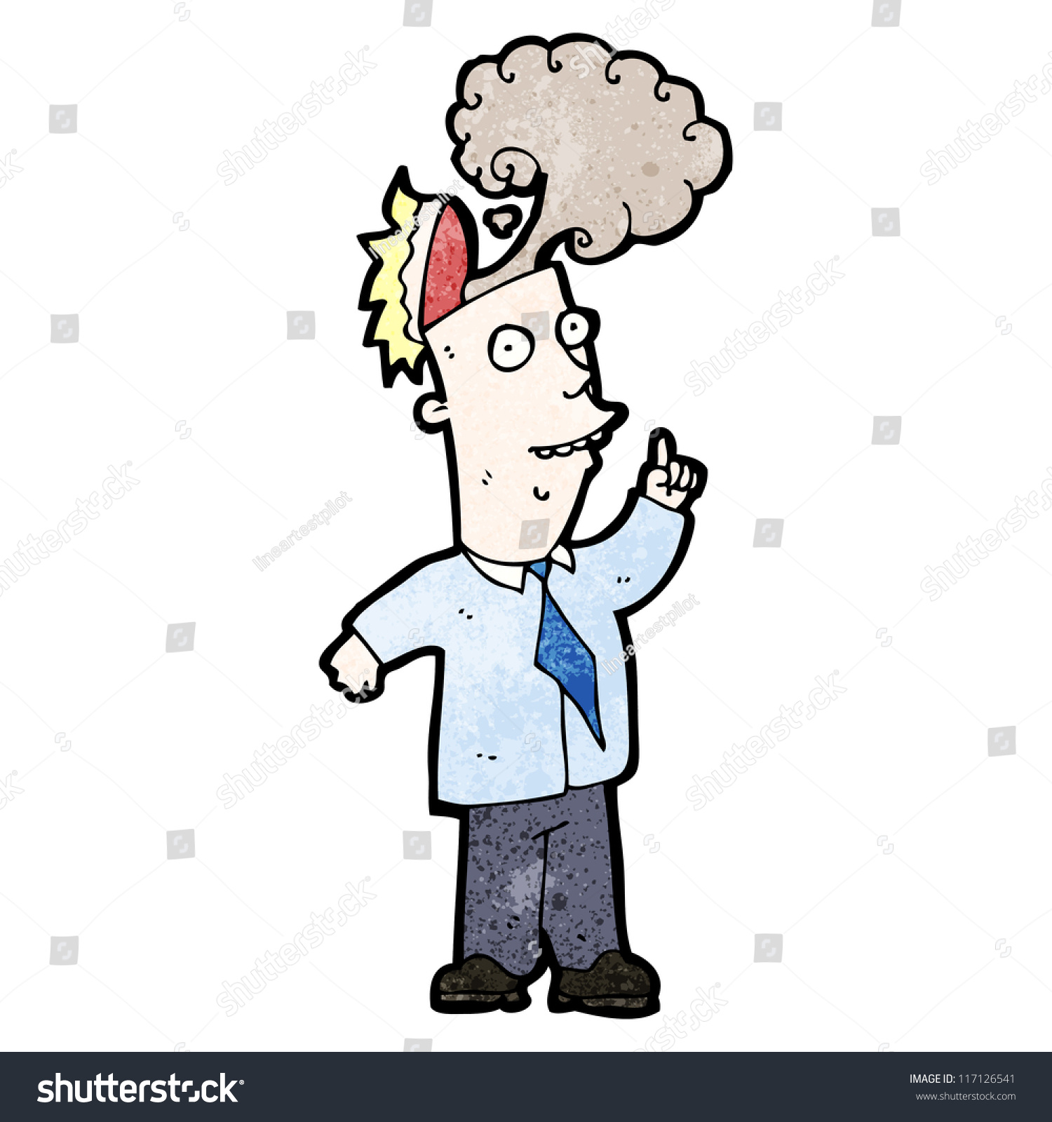 Cartoon Man Steaming Brain Stock Vector (Royalty Free) 117126541 ...
