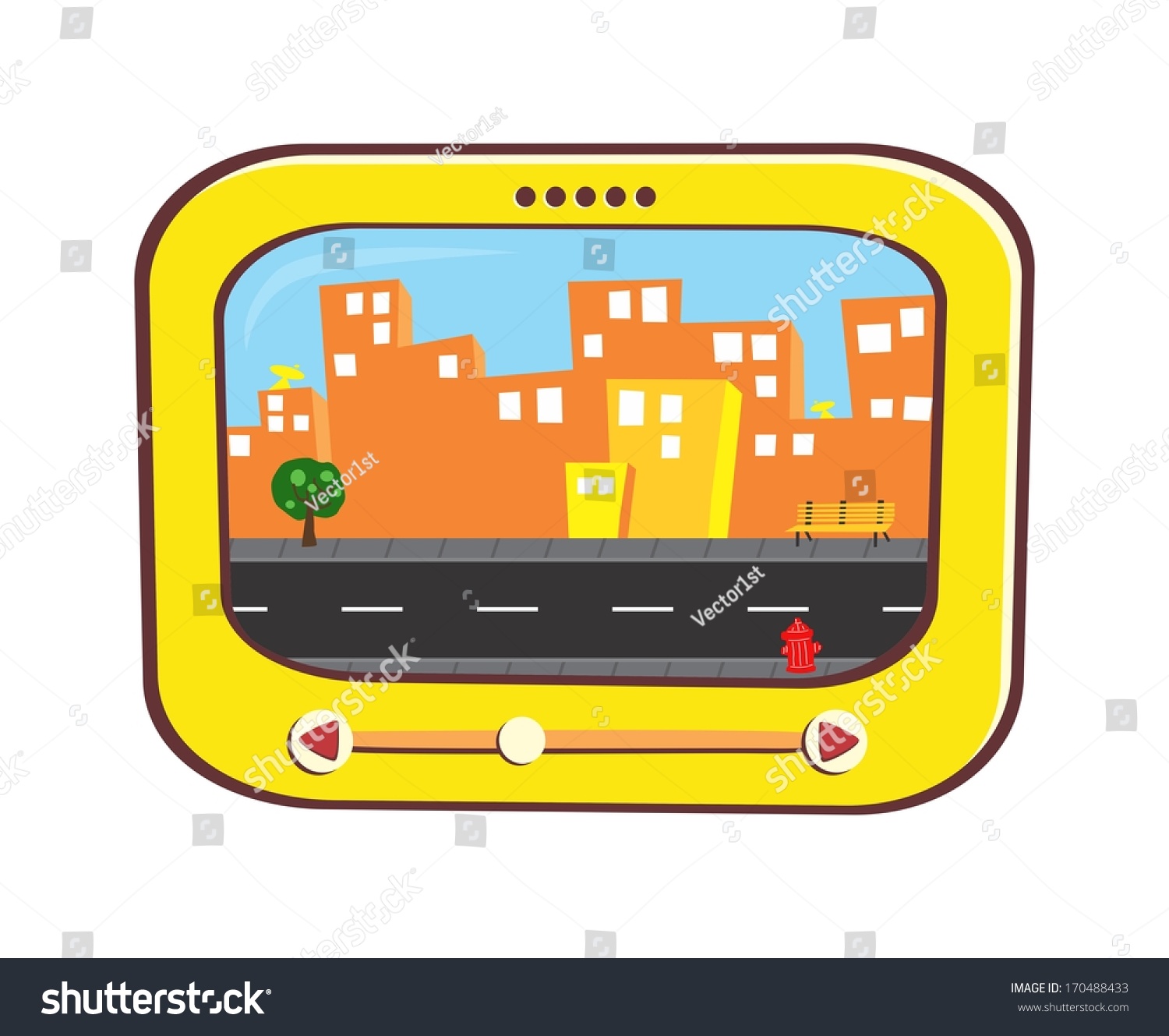 Cartoon Map Electronic Device Stock Vector (Royalty Free) 170488433