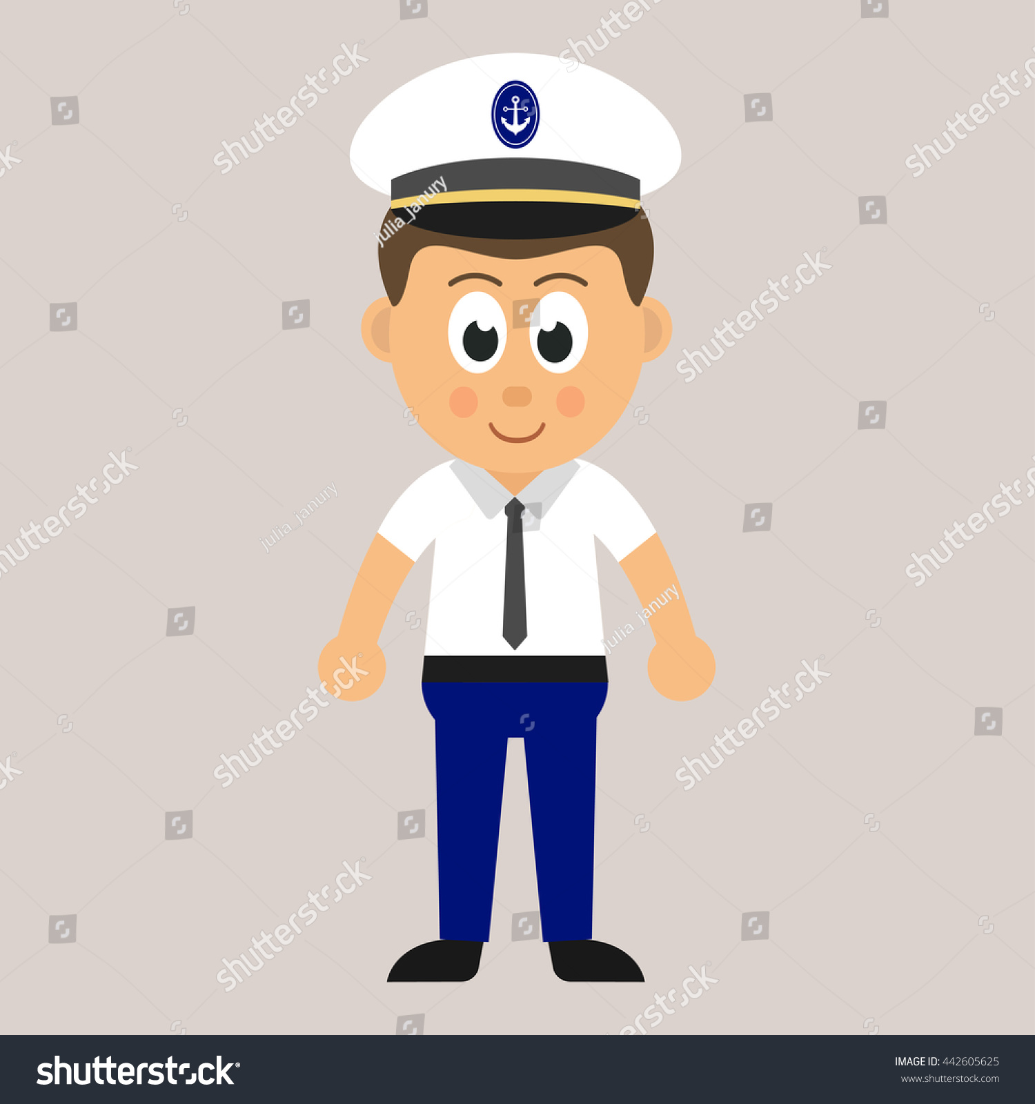 Cartoon Marine Captain Vector: เวกเตอร์สต็อก (ปลอดค่าลิขสิทธิ์ ...