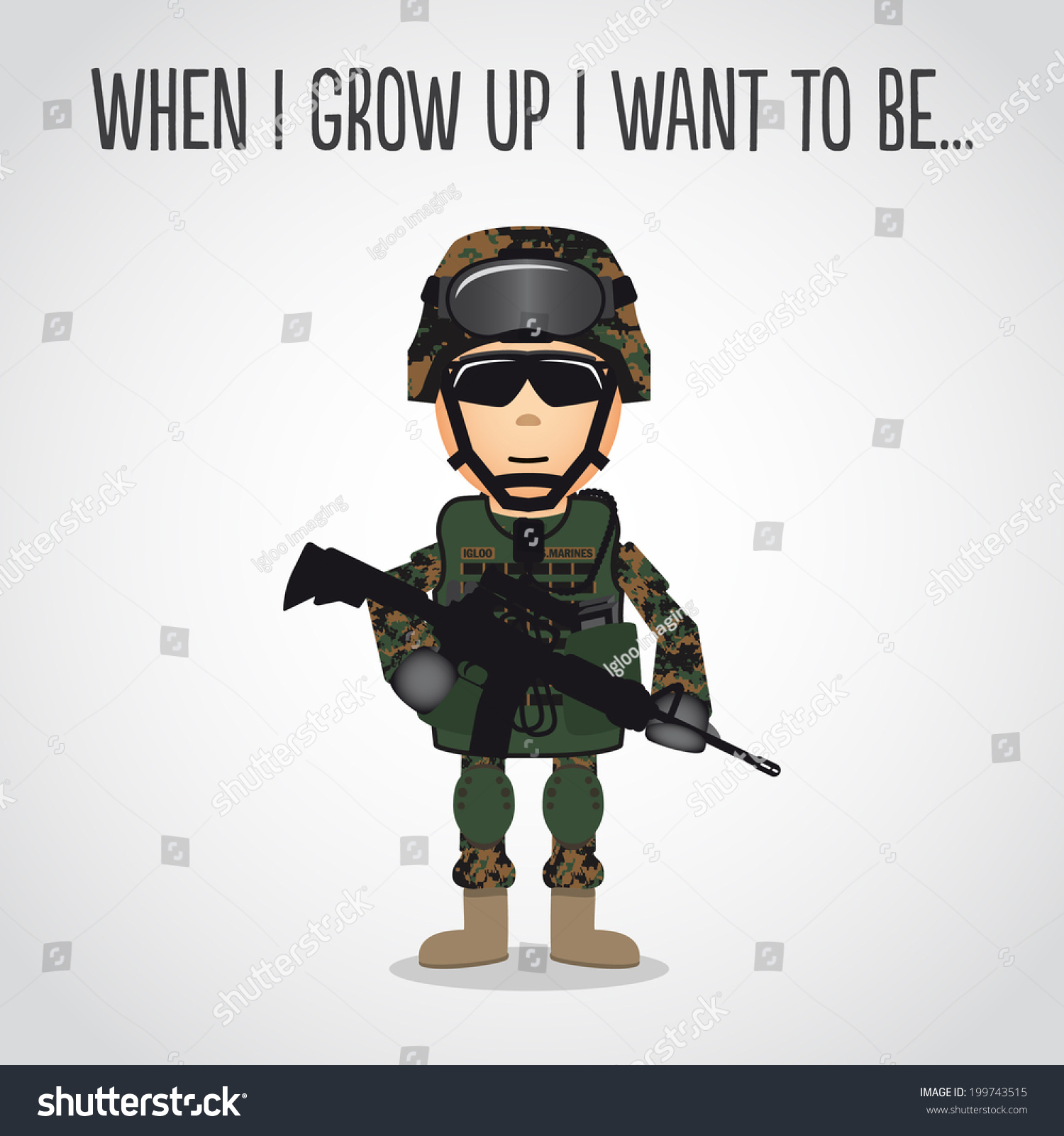 Cartoon Marines Stock Vector 199743515 - Shutterstock