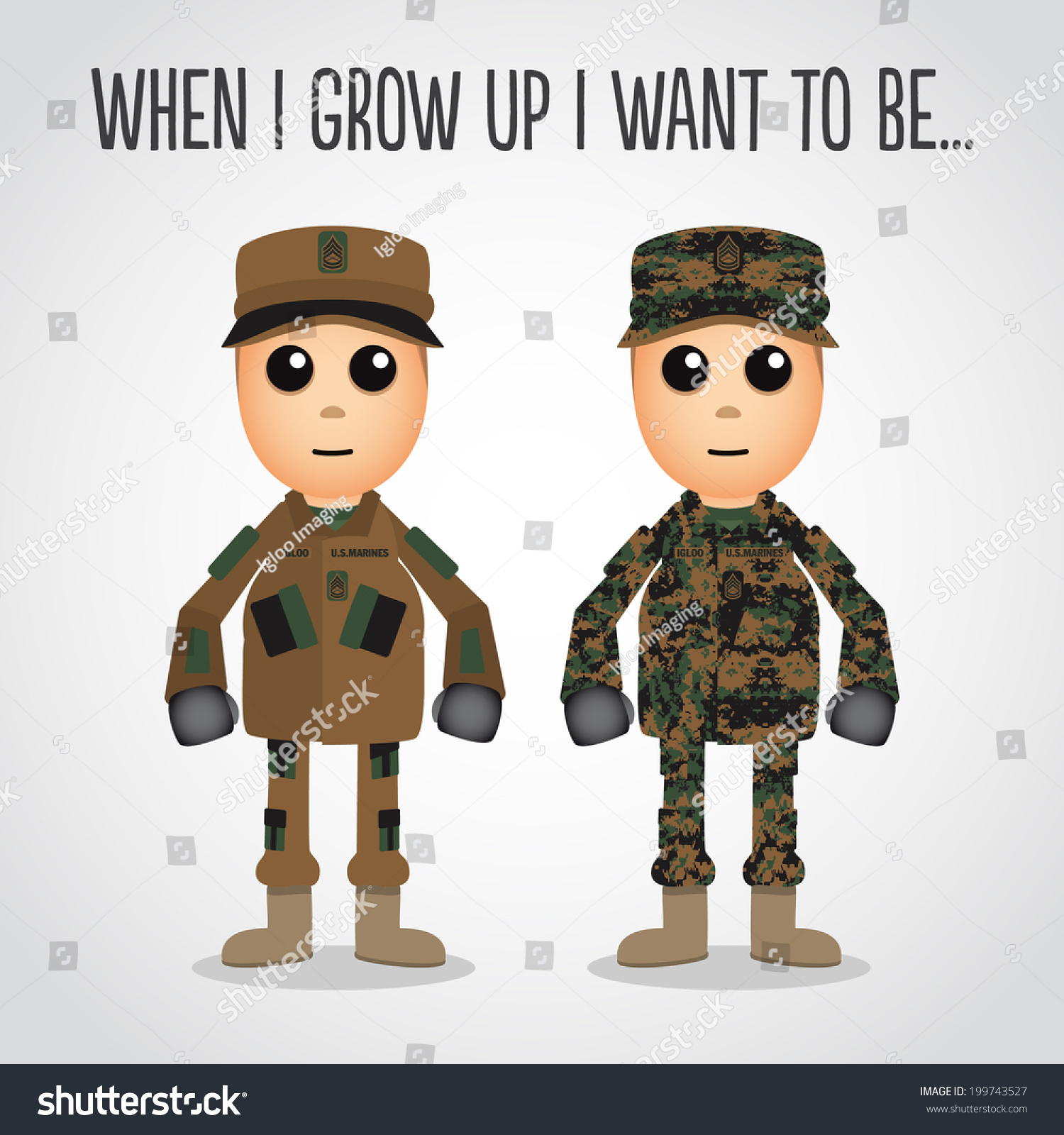 Cartoon Marines Stock Vector (Royalty Free) 199743527 | Shutterstock