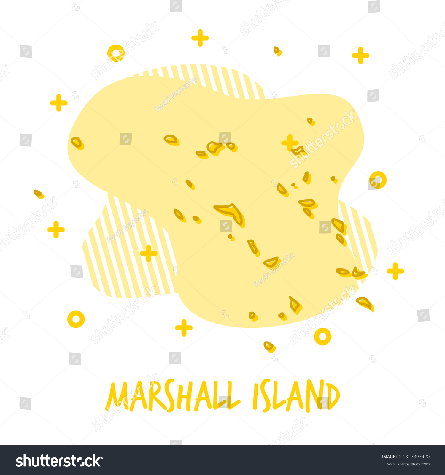 Cartoon Marshall Island Map Stock Vector (Royalty Free) 1327397420