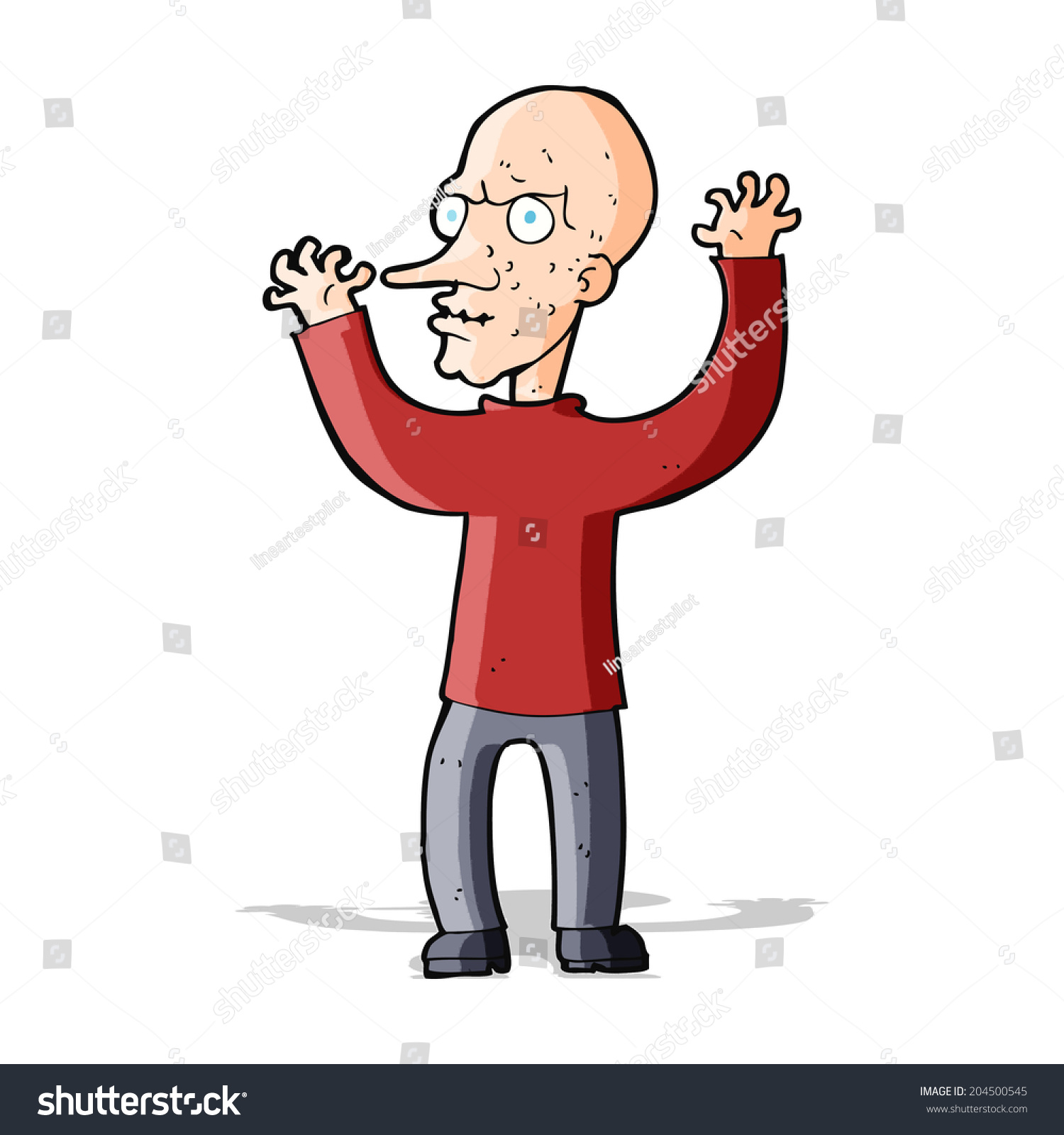 Cartoon Mean Man Stock Vector (Royalty Free) 204500545