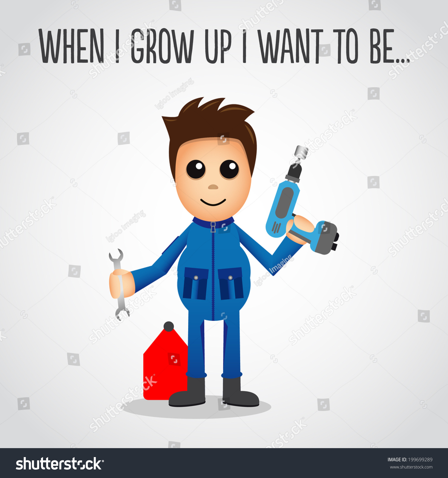 Cartoon Mechanic Stock Vector (Royalty Free) 199699289