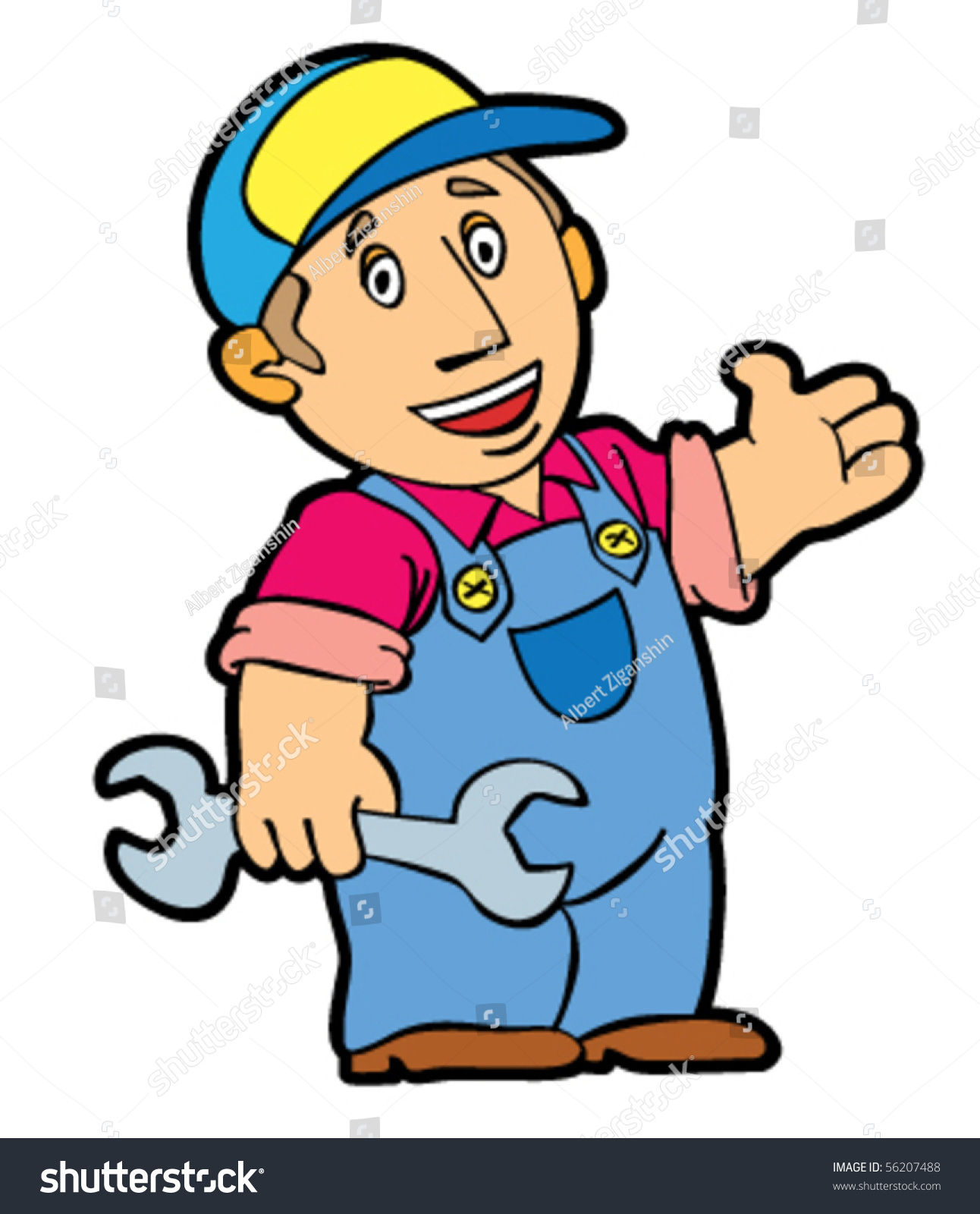 Cartoon Mechanic เวกเตอร์สต็อก 56207488 - Shutterstock