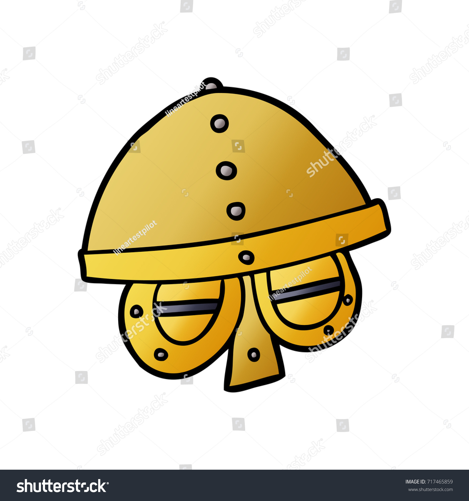 Cartoon Medieval Helmet Stock Vector (Royalty Free) 717465859