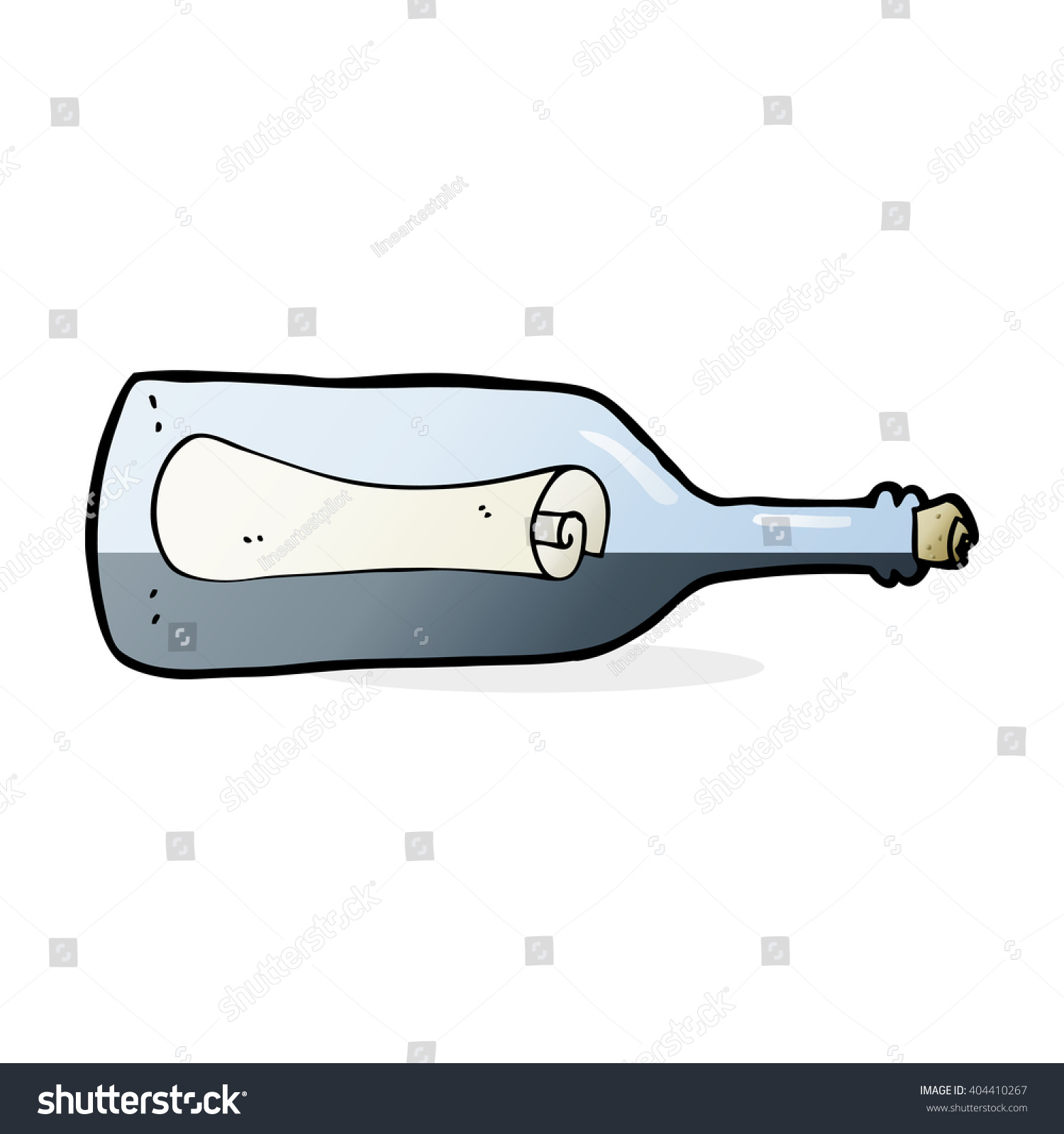 Cartoon Message Bottle Stock Vector (Royalty Free) 404410267 | Shutterstock