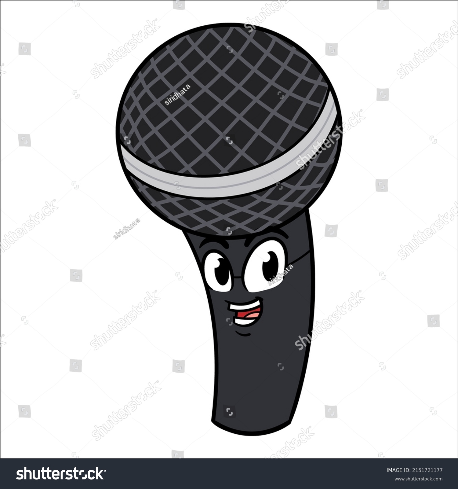 Cartoon Microphone Character Vector Illustration Stock Vector (Royalty ...