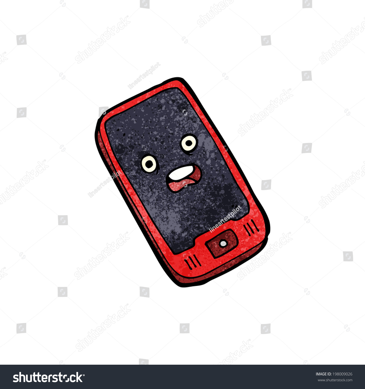 Cartoon Mobile Phone Stock Vector (Royalty Free) 198009026 | Shutterstock