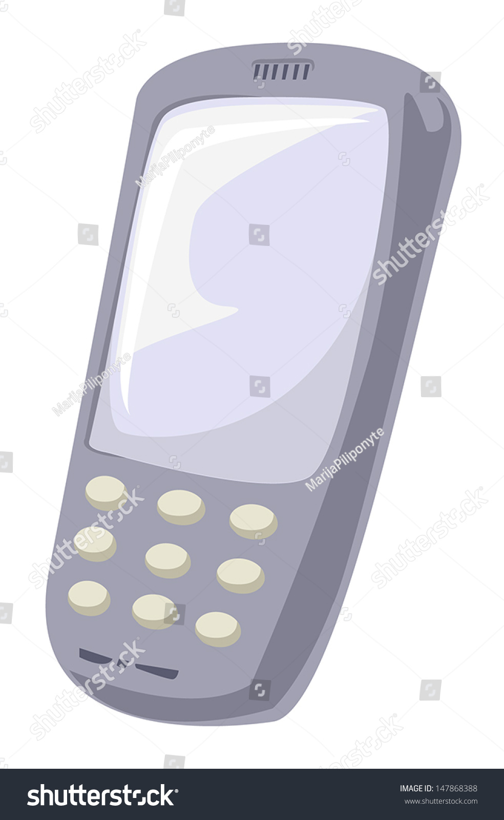 Cartoon Mobile Phone Vector Illustration: vector de stock (libre de ...