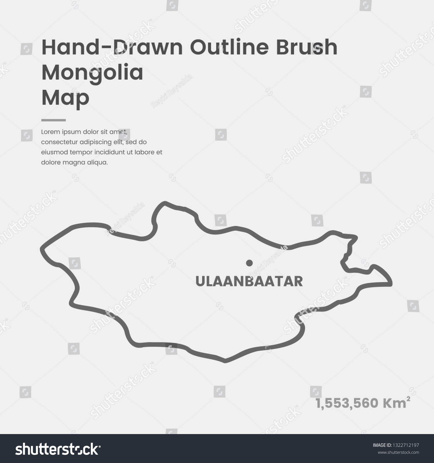 Cartoon Mongolia Map Hand Drawn Mongolia: vector de stock (libre de ...
