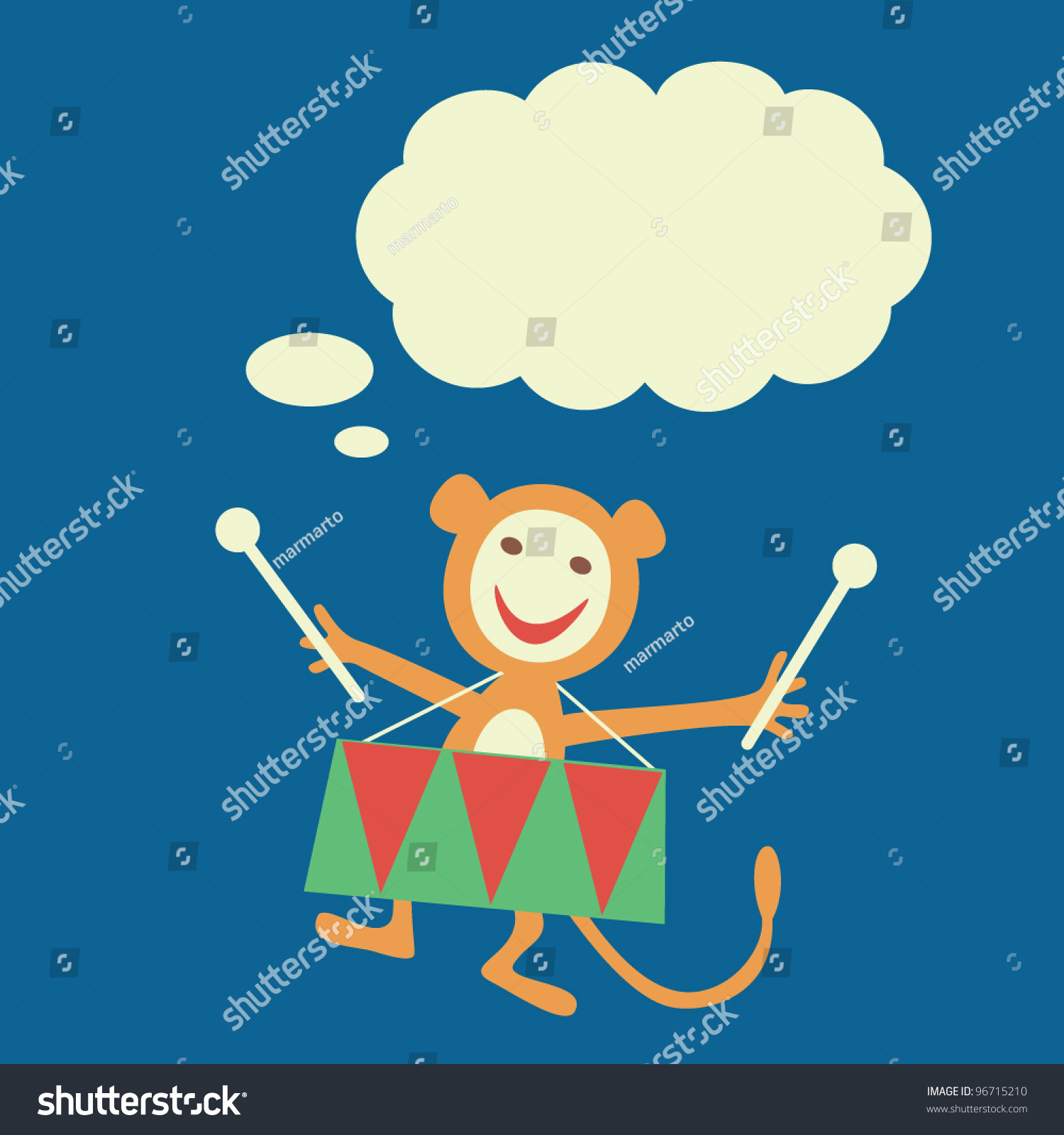 Cartoon Monkey Greeting Card Stock Vector (Royalty Free) 96715210