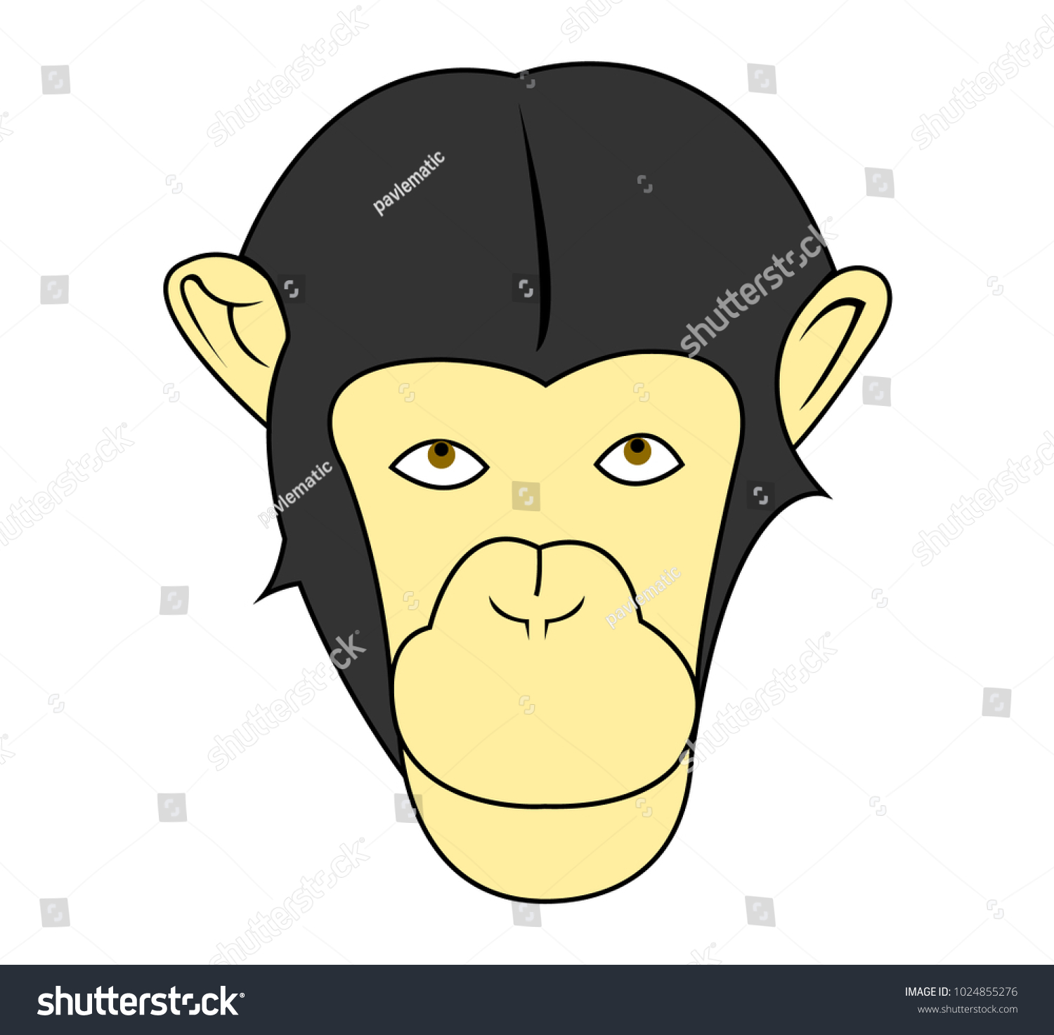 Cartoon Monkey Head Stock Vector (Royalty Free) 1024855276 | Shutterstock