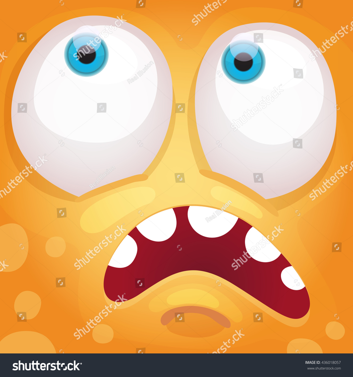 Cartoon Monster Face Stock Vector (Royalty Free) 436018057