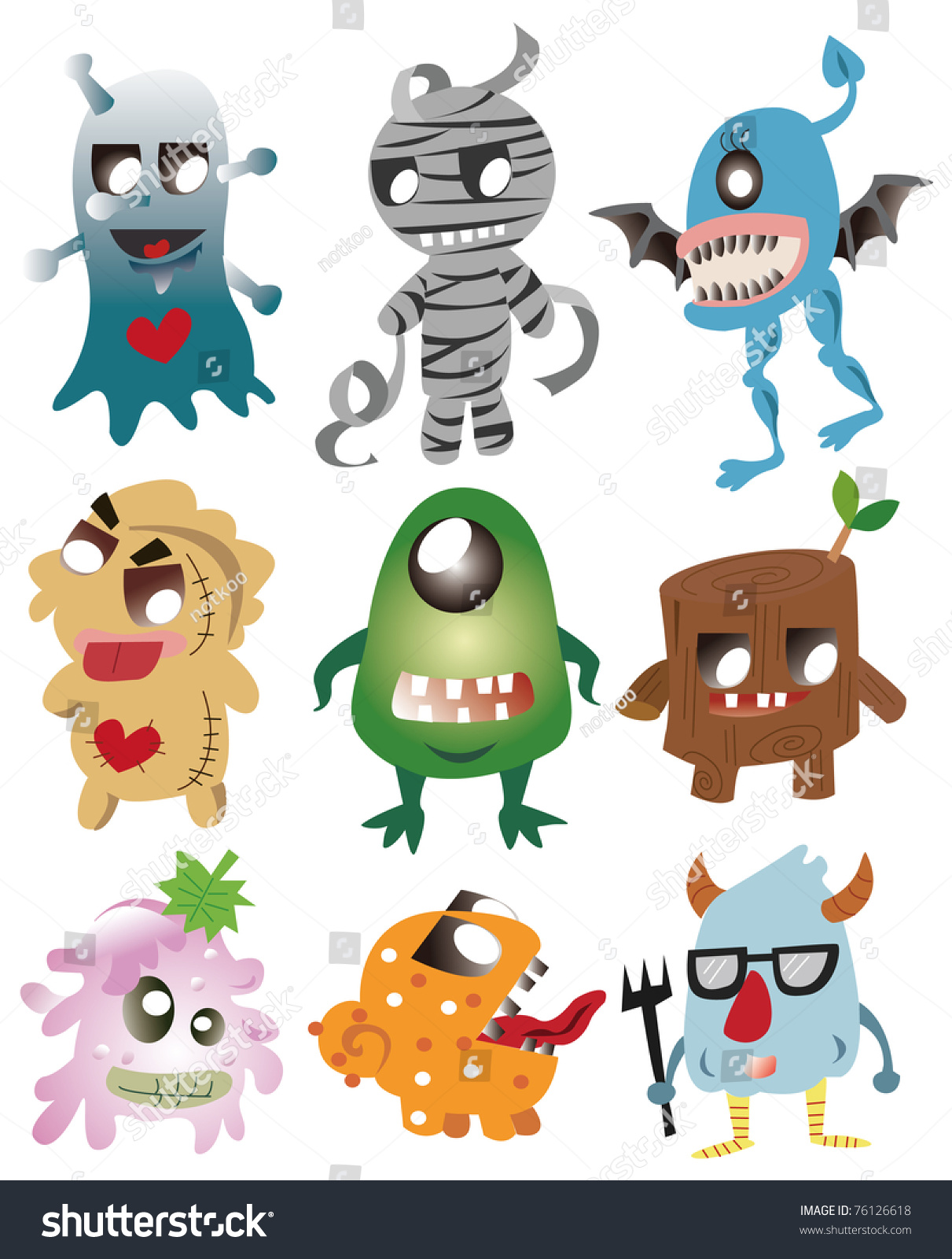 Cartoon Monster Icon Stock Vector (Royalty Free) 76126618 | Shutterstock