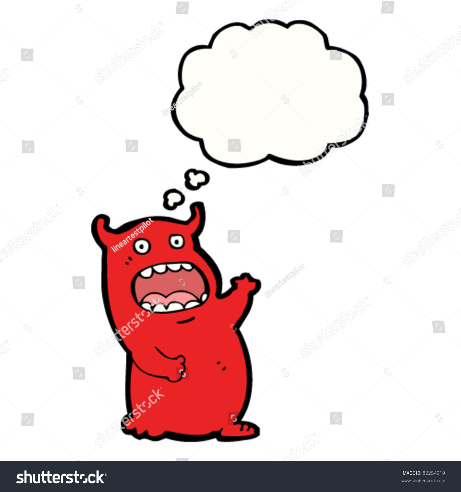 Cartoon Monster Thinking Stock Vector (Royalty Free) 82254919 ...