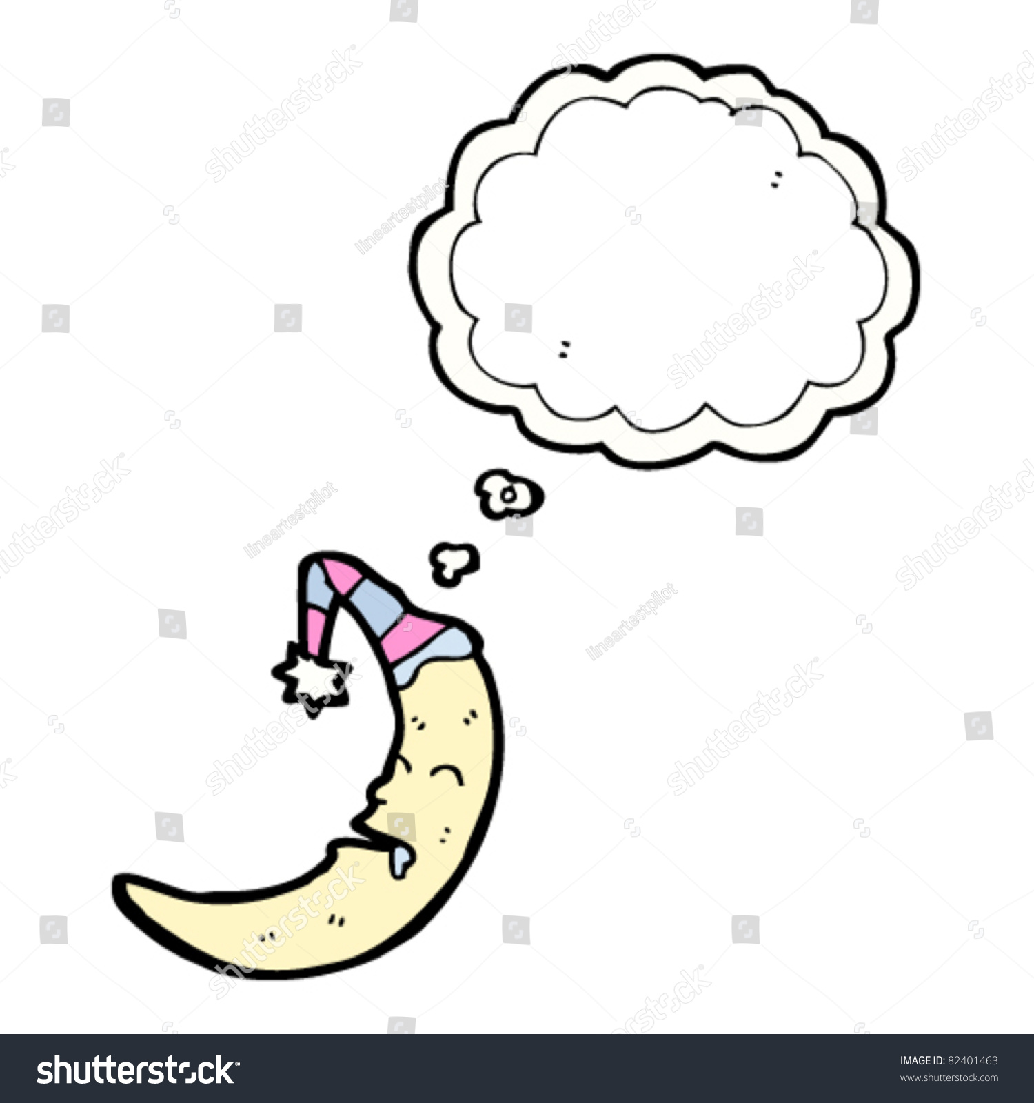 Cartoon Moon Sleeping Stock Vector (Royalty Free) 82401463 | Shutterstock