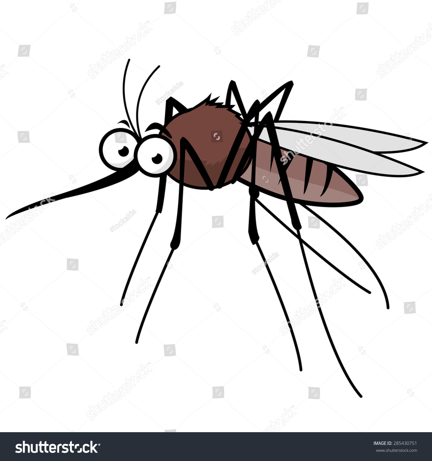 Cartoon Mosquito Character Vector Illustration 스톡 벡터(로열티 프리) 285430751 ...