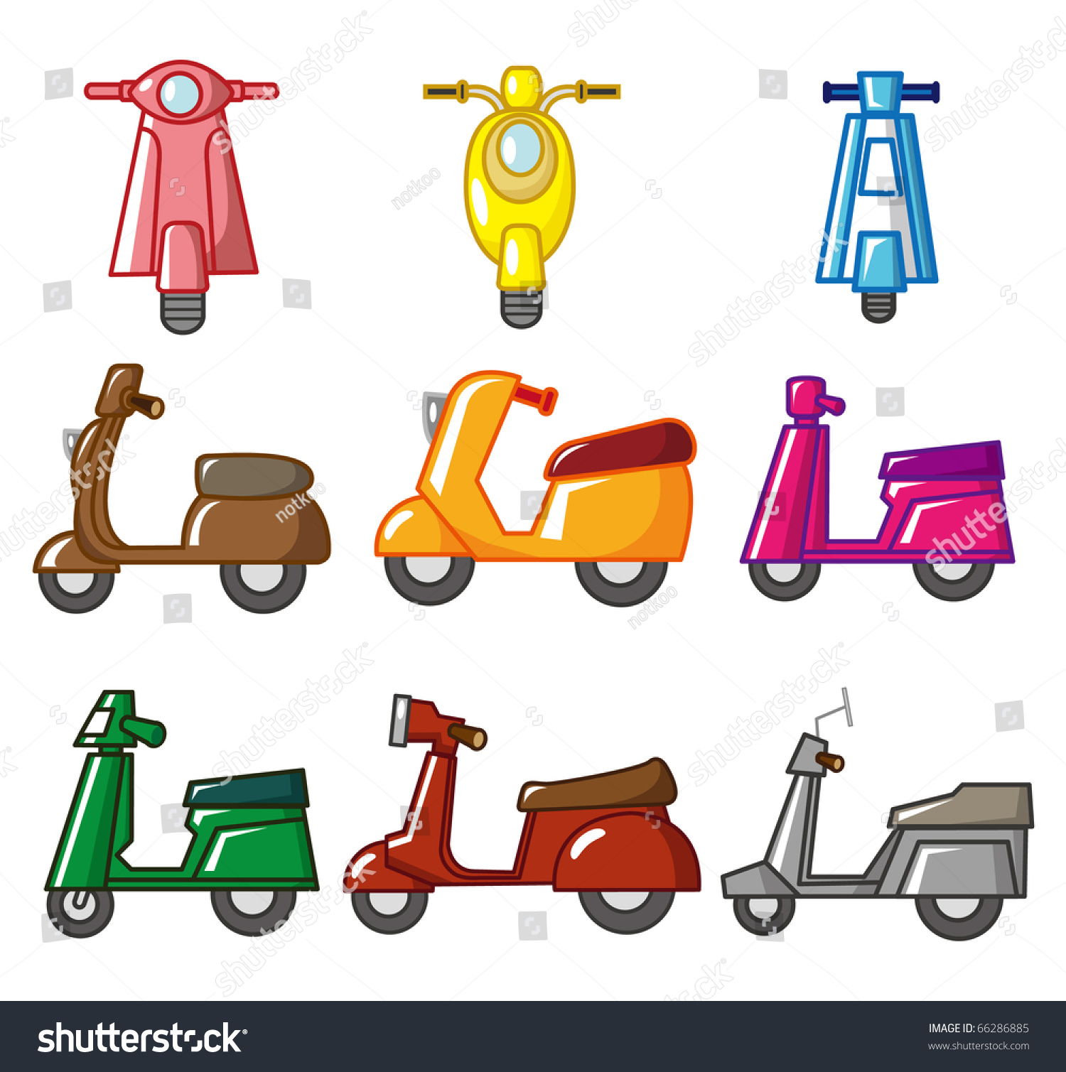 Cartoon Motorcycle Stock Vector (Royalty Free) 66286885