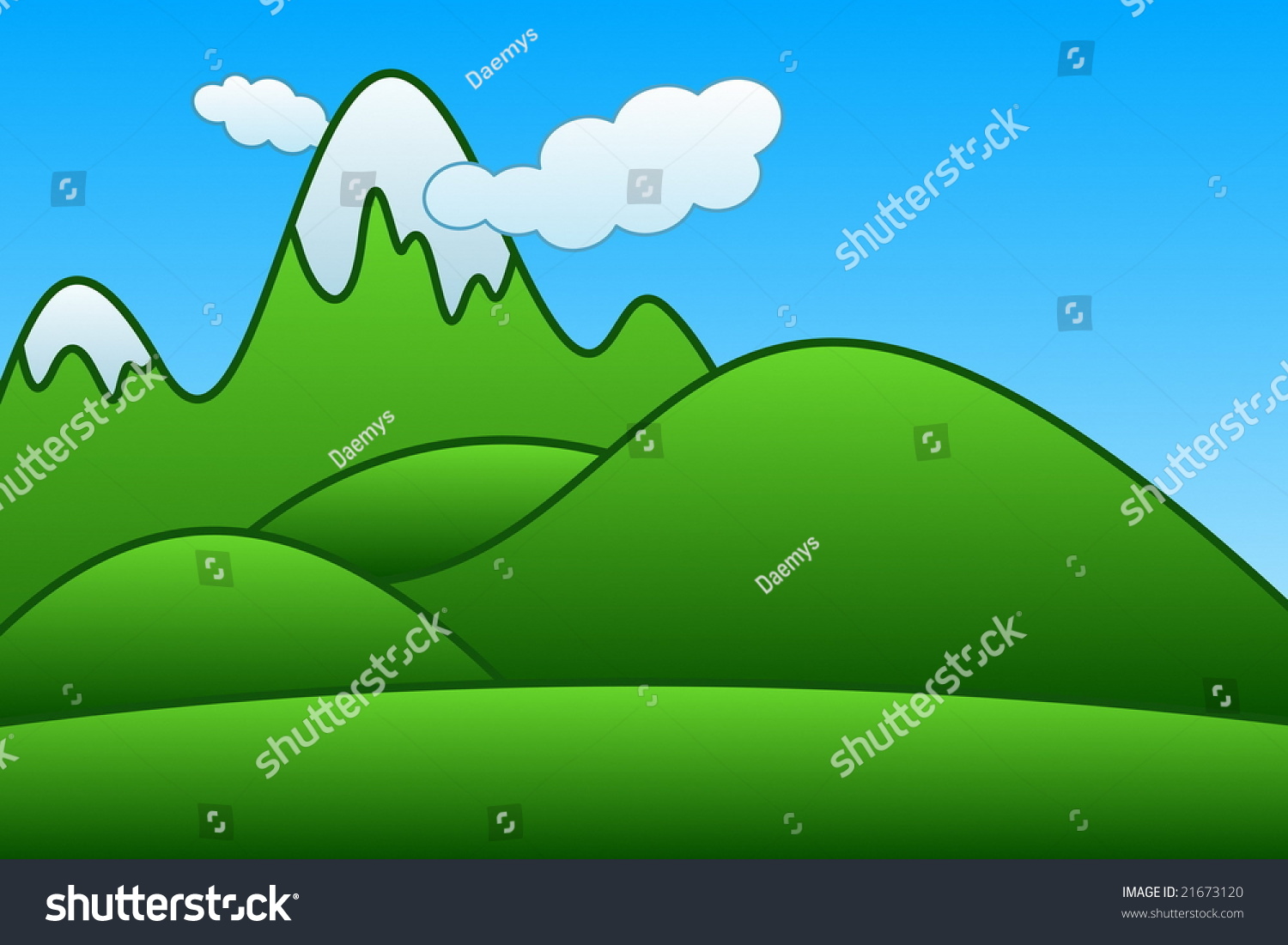 Cartoon Laptop Wallpaper Mountains