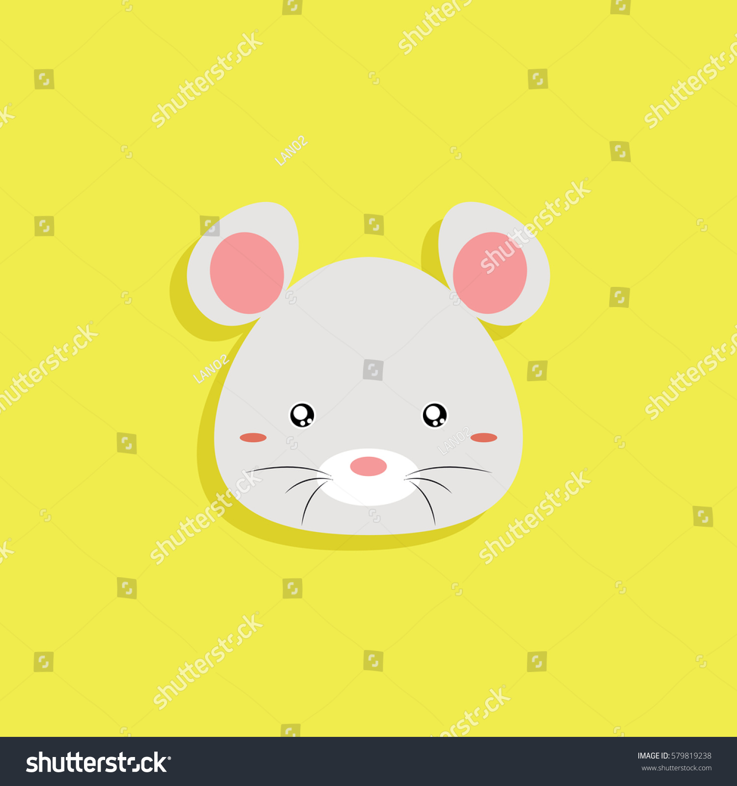 Cartoon Mouse Face Stock Vector (Royalty Free) 579819238