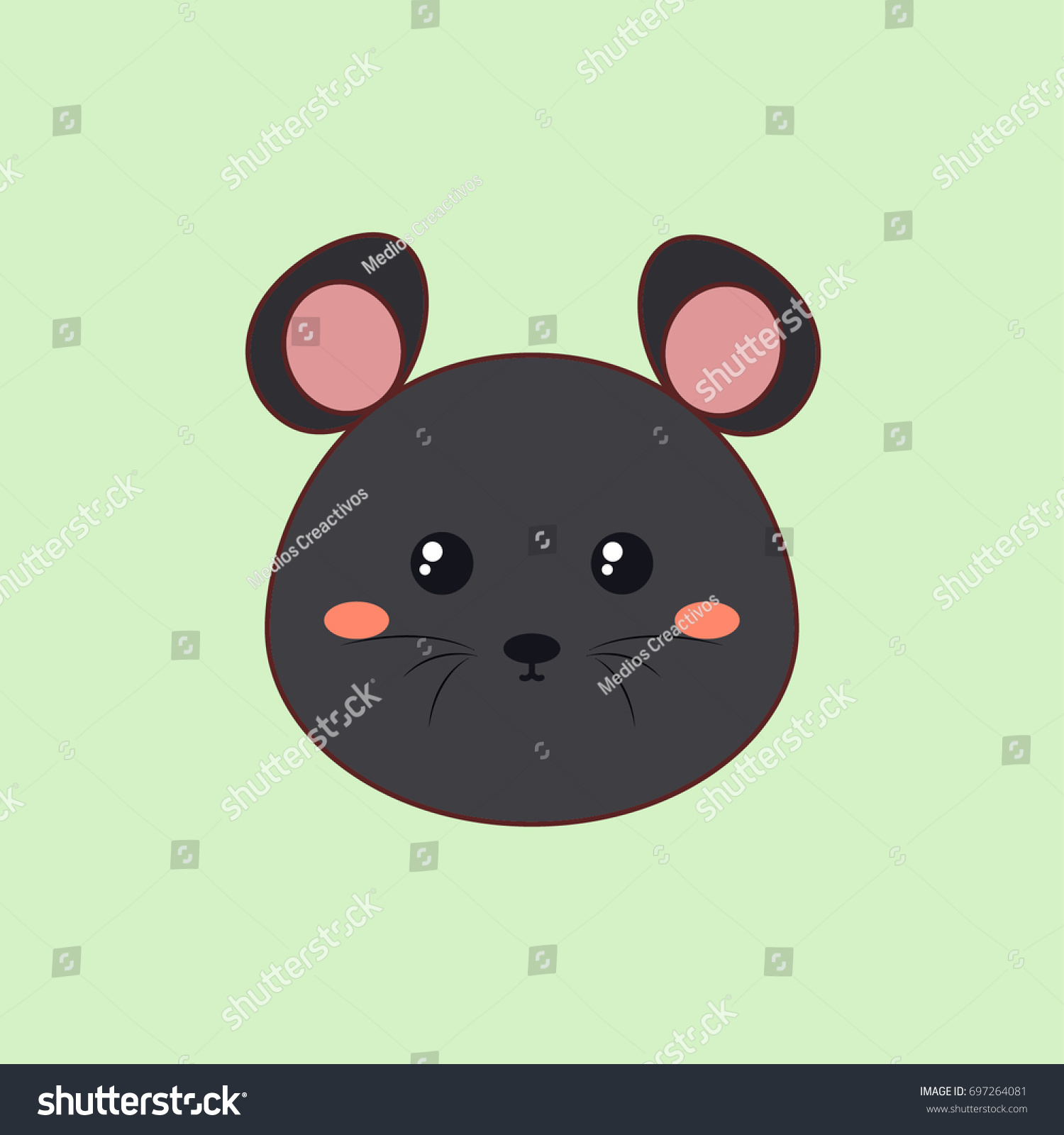 Cartoon Mouse Face Stock Vector (Royalty Free) 697264081