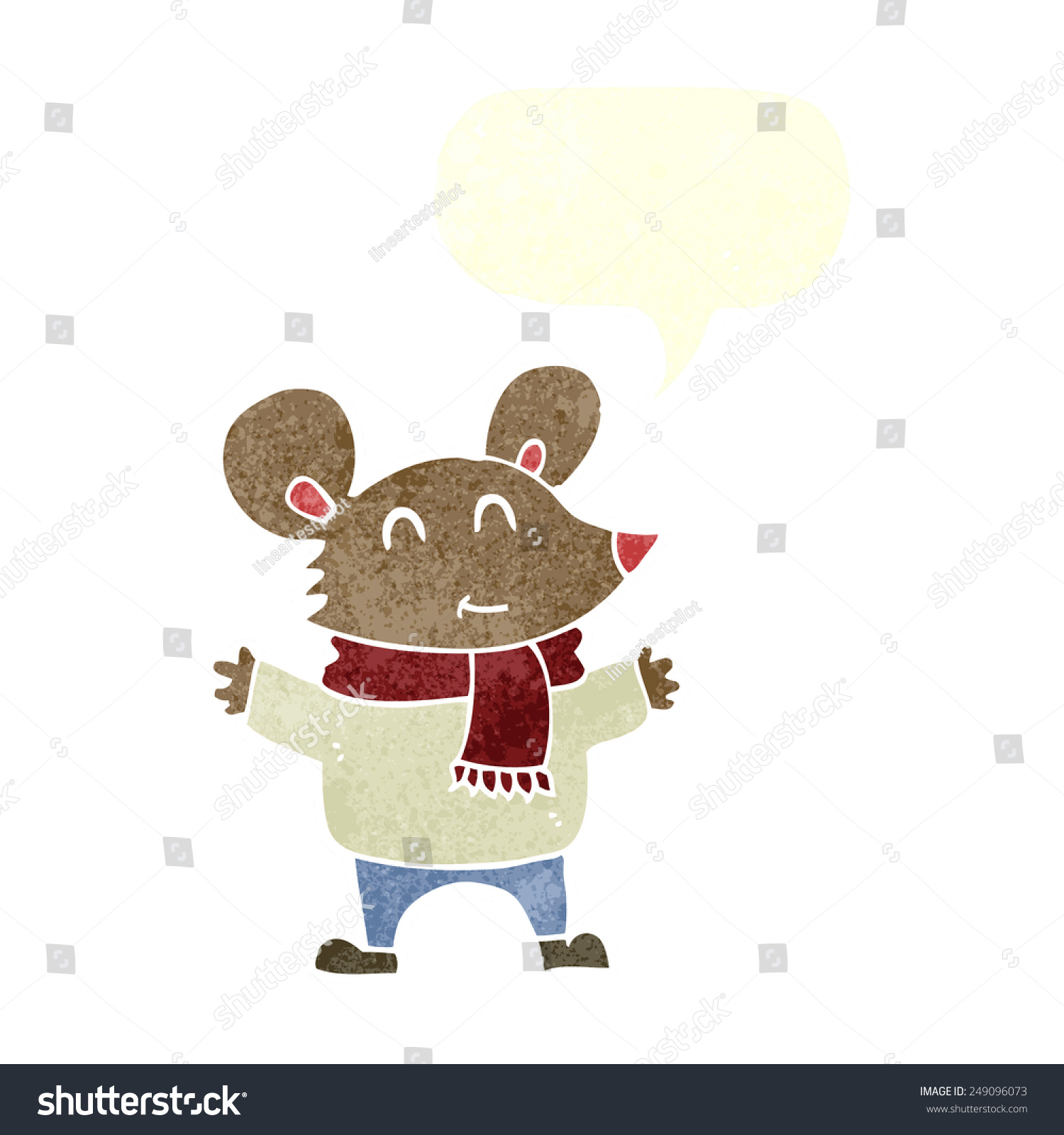 Cartoon Mouse Speech Bubble Stock Vector (Royalty Free) 249096073 ...