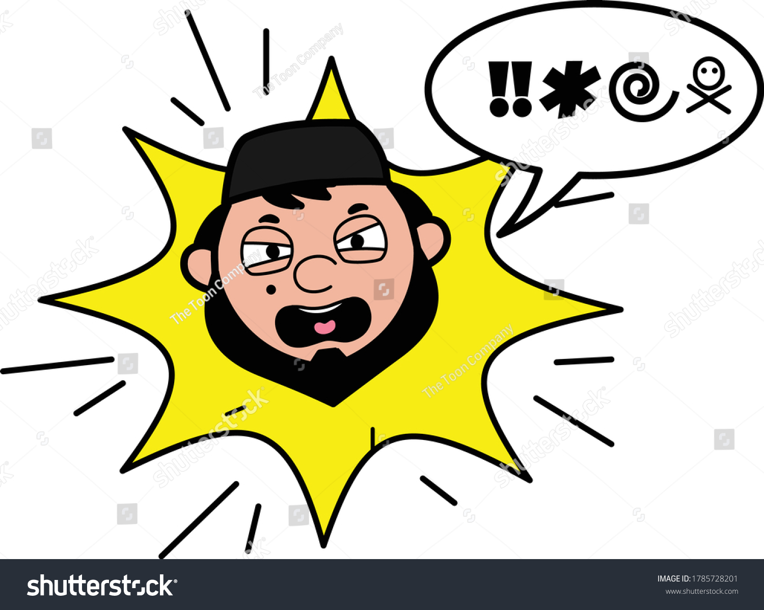 Cartoon Muslim Man Shouting Abusing: Vector có sẵn (miễn phí bản quyền ...