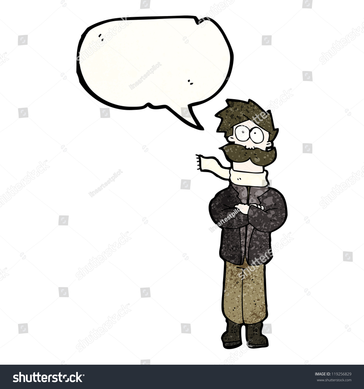 Cartoon Mustache Pilot Man Stock Vector (Royalty Free) 119256829