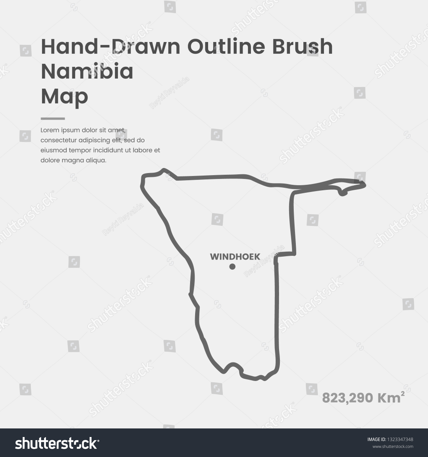 Cartoon Namibia Map Hand Drawn Namibia Stock Vector (Royalty Free ...