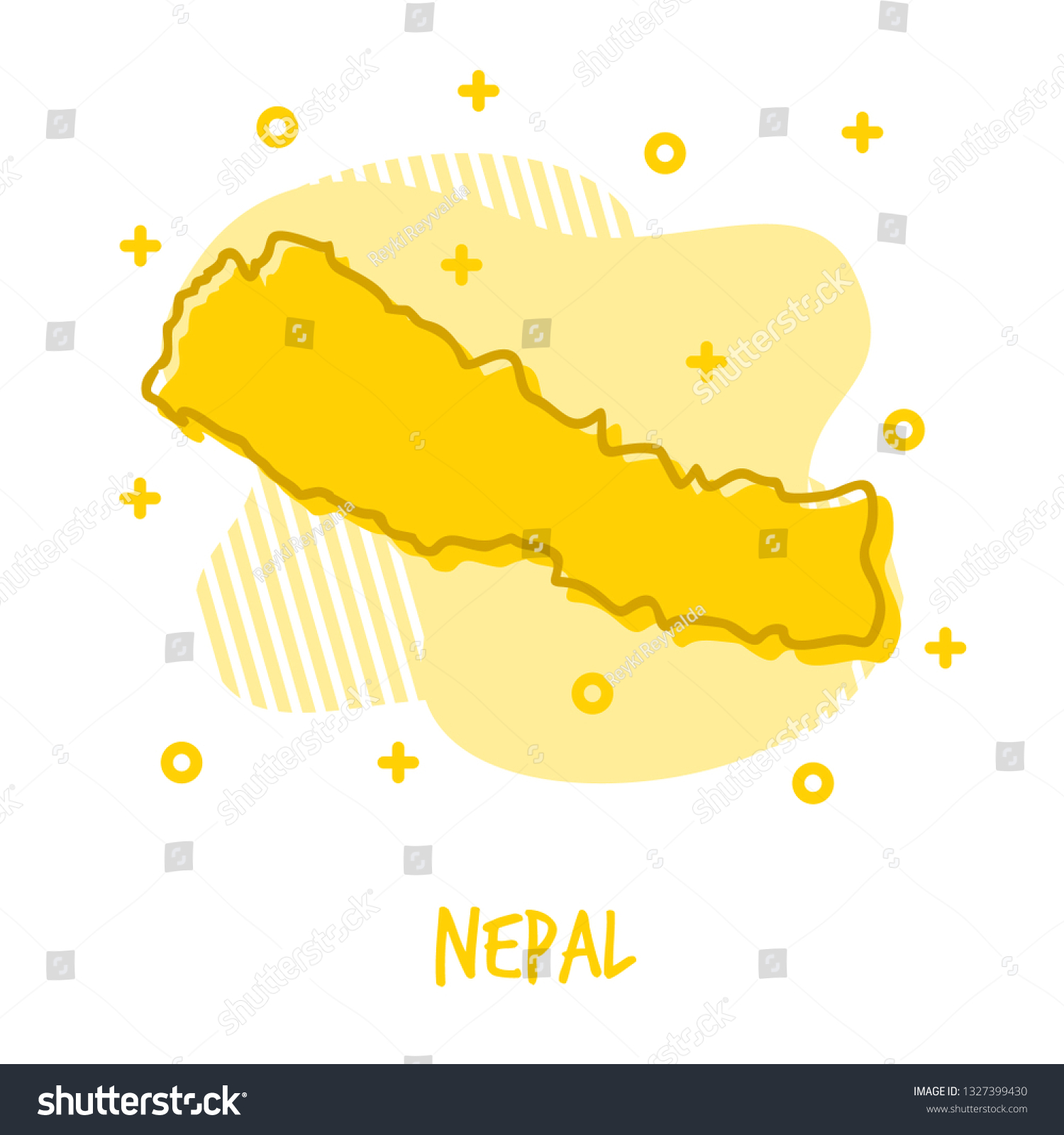 Cartoon Nepal Map Stock Vector (Royalty Free) 1327399430