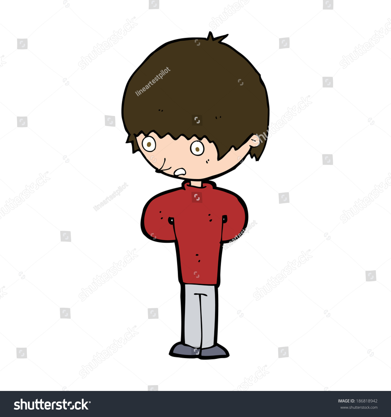 Cartoon Nervous Boy Stock Vector (Royalty Free) 186818942 | Shutterstock