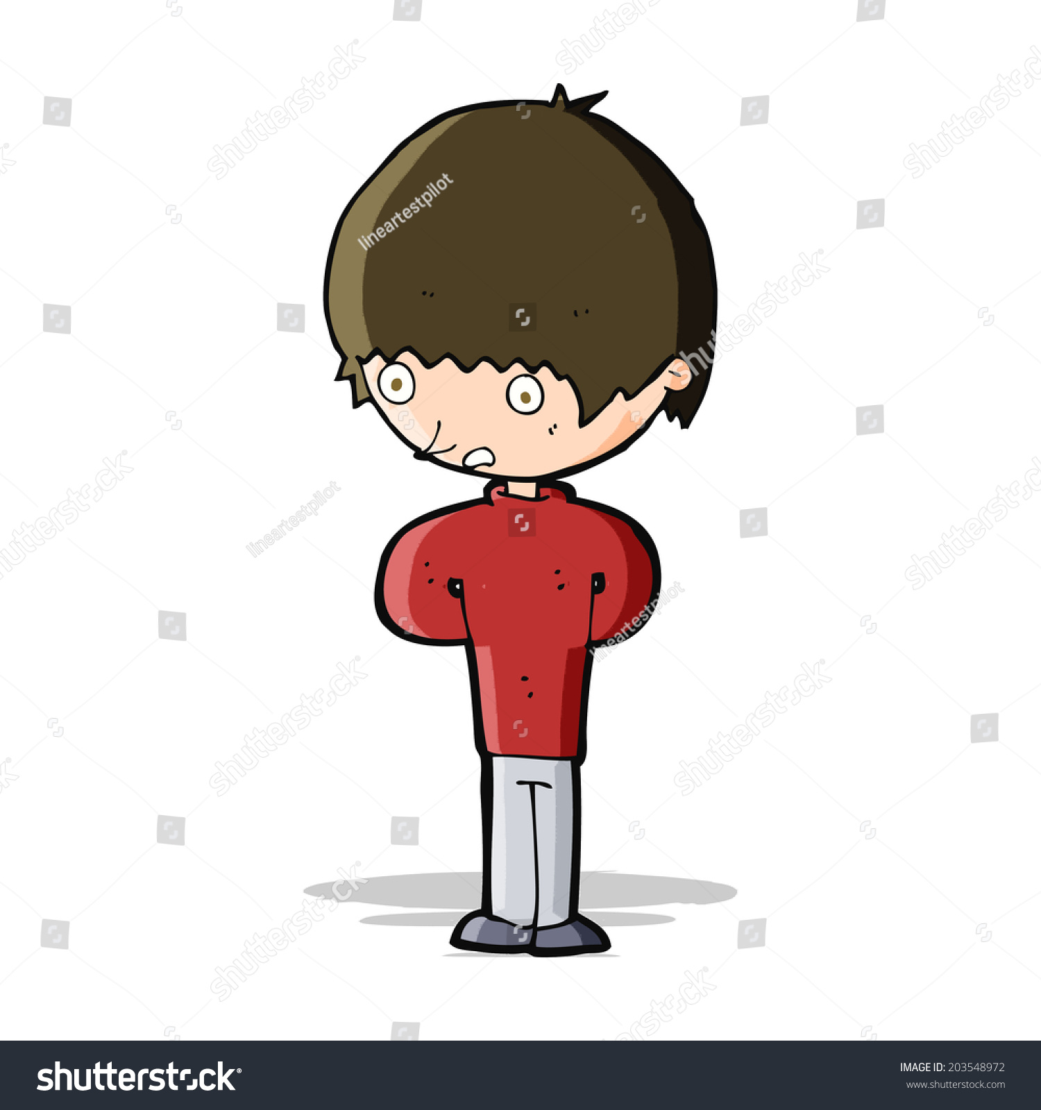 Cartoon Nervous Boy Stock Vector (Royalty Free) 203548972