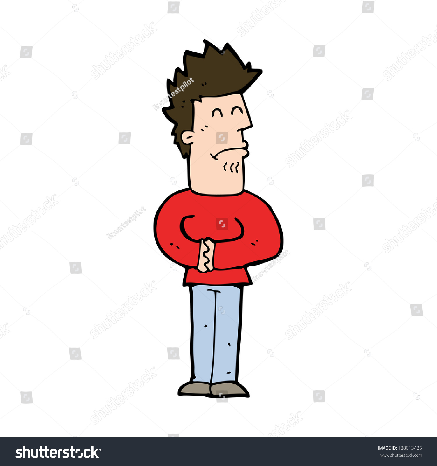 Cartoon Nervous Man Stock Vector (Royalty Free) 188013425