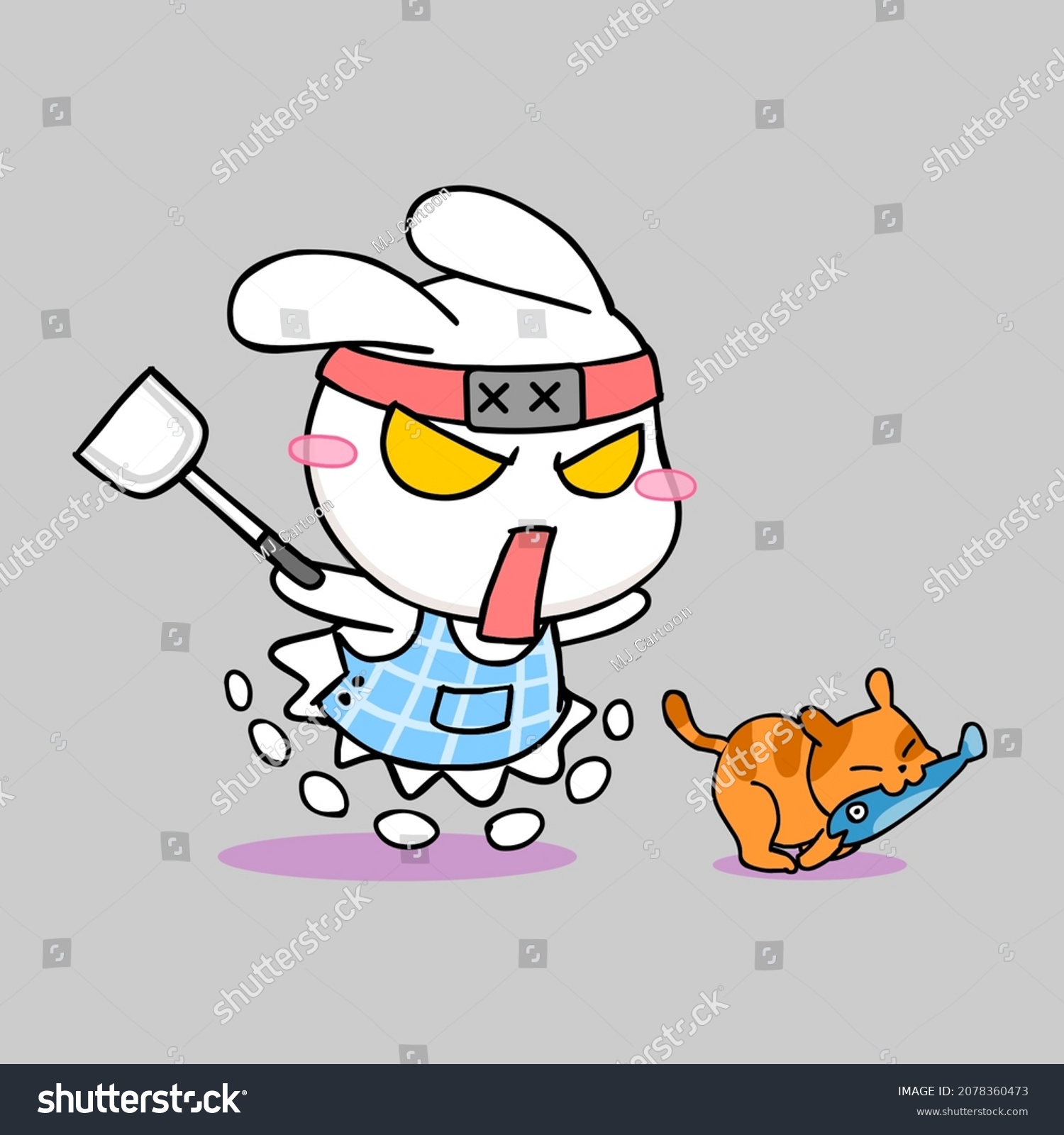 Cartoon Ninja Rabbit Vector Illustration Stock Vector (Royalty Free ...