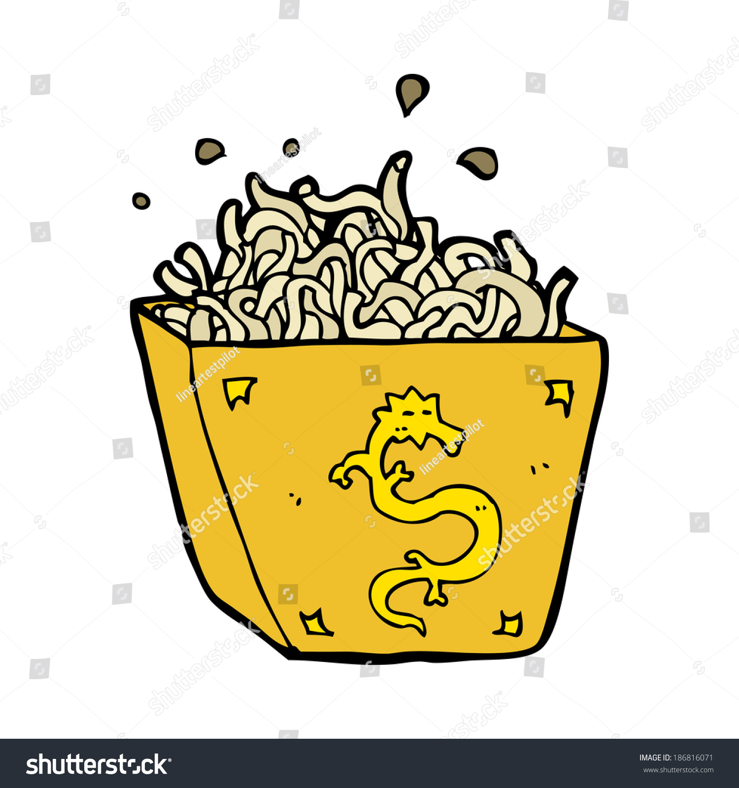 Cartoon Noodle Box Stock Vector (Royalty Free) 186816071
