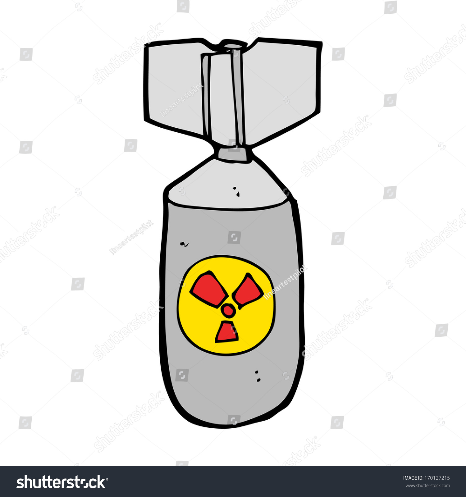 bomba nuclear de dibujos animados: vector de stock (libre de regalías ...