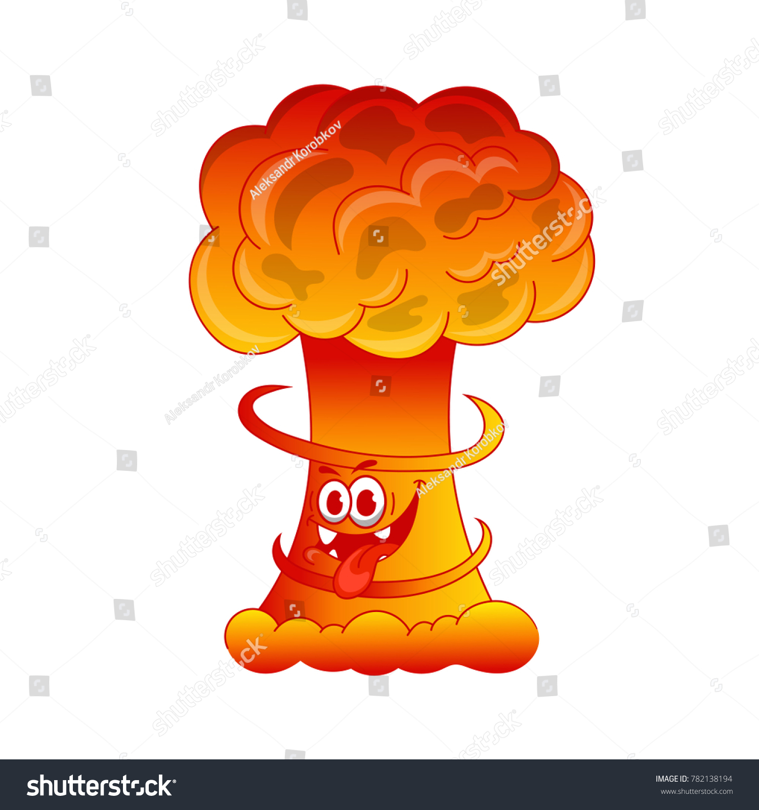 Cartoon Nuclear Explosion Vector Illustration Stock Vector (Royalty ...
