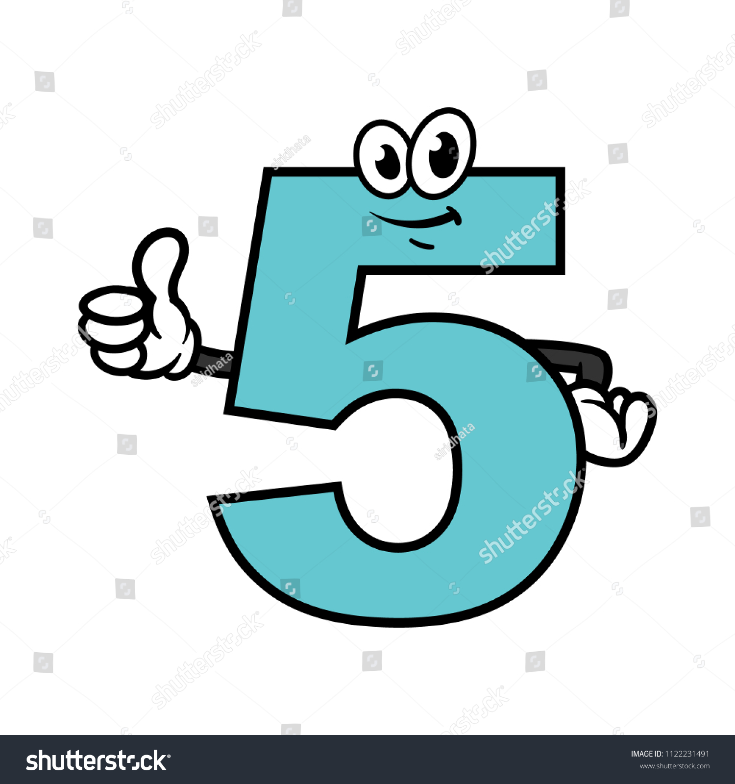 Cartoon Number Five Character Stock Vector (Royalty Free) 1122231491 ...
