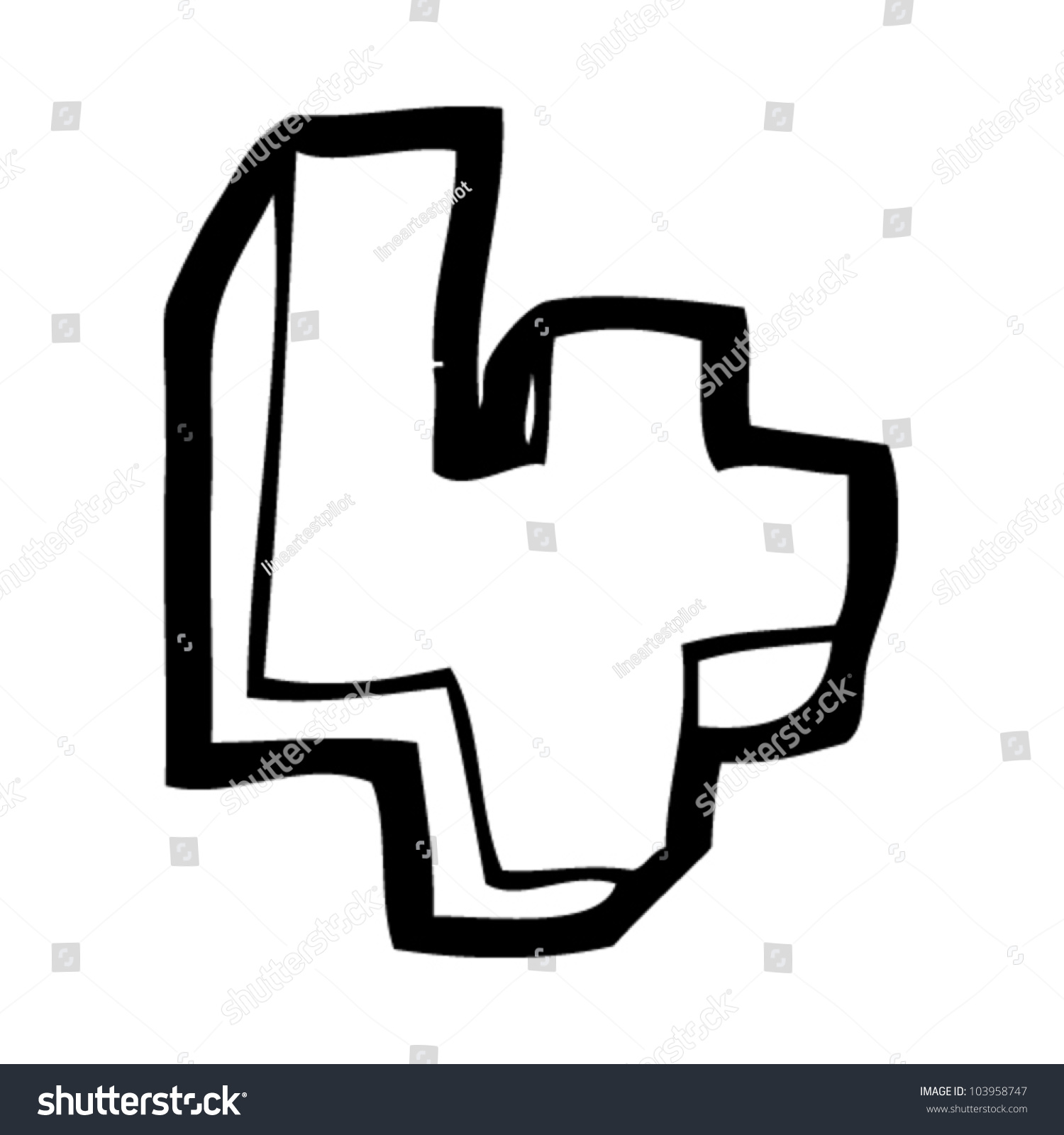 Cartoon Number Four Stock Vector Illustration 103958747 : Shutterstock