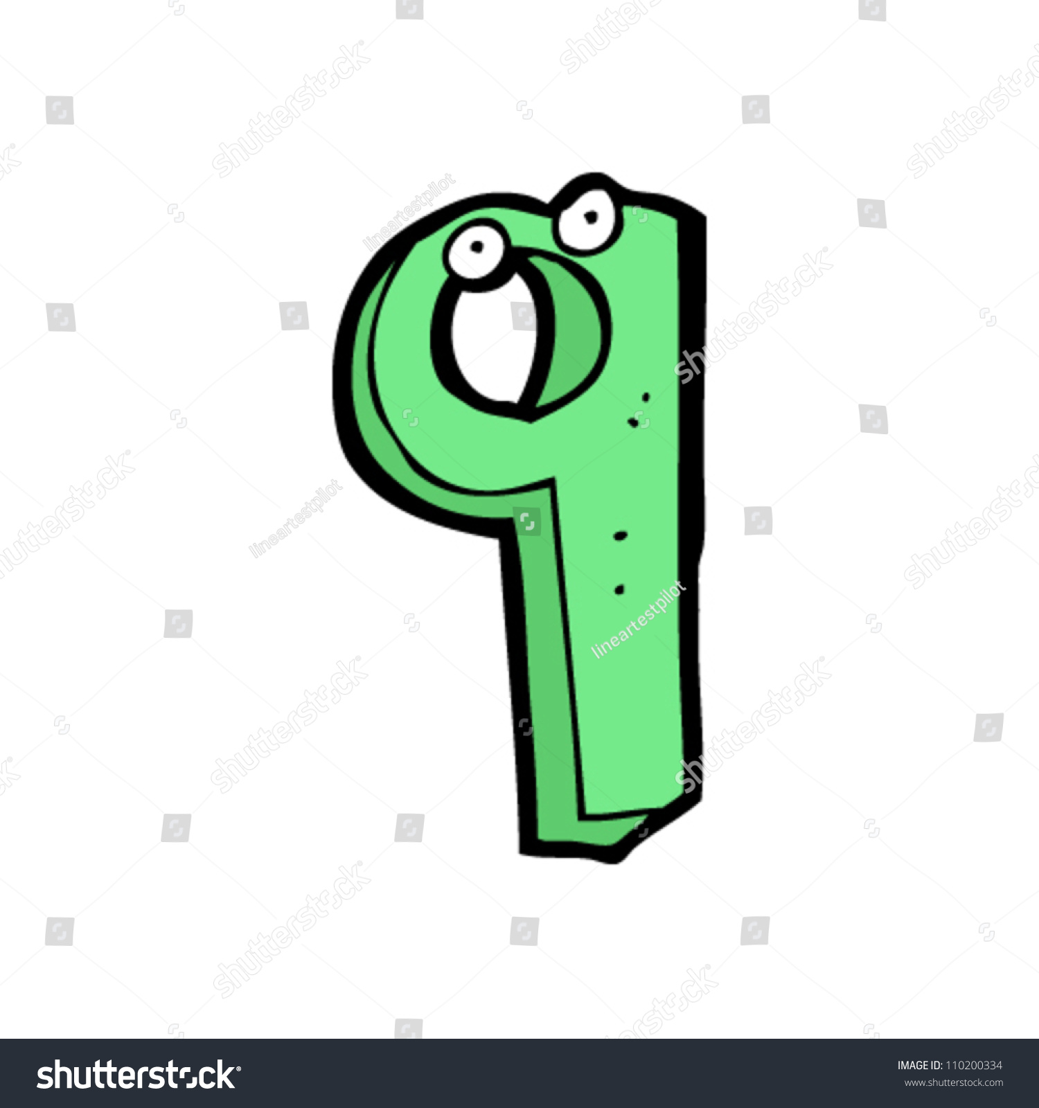 Cartoon Number Nine Stock Vector (Royalty Free) 110200334