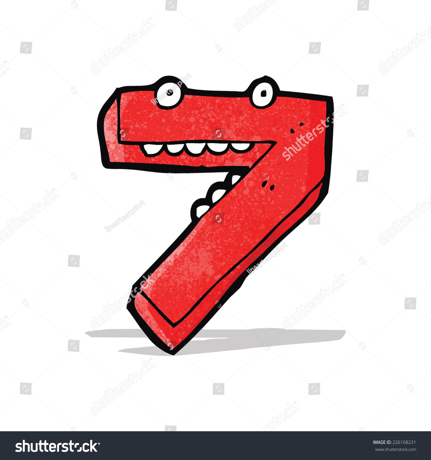 caricatura número siete: vector de stock (libre de regalías) 226108231 ...