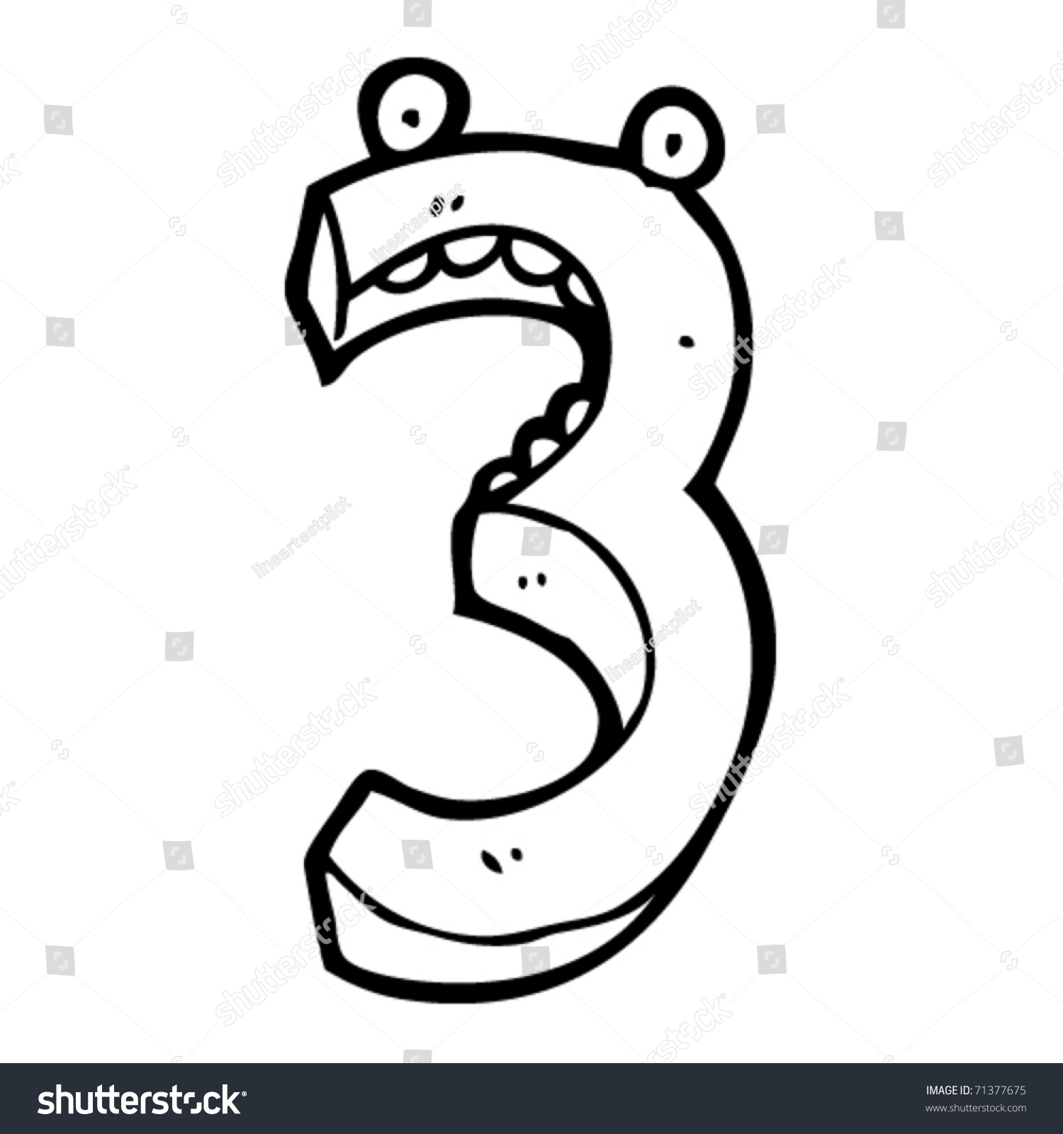Cartoon Number Three Stock Vector 71377675 - Shutterstock