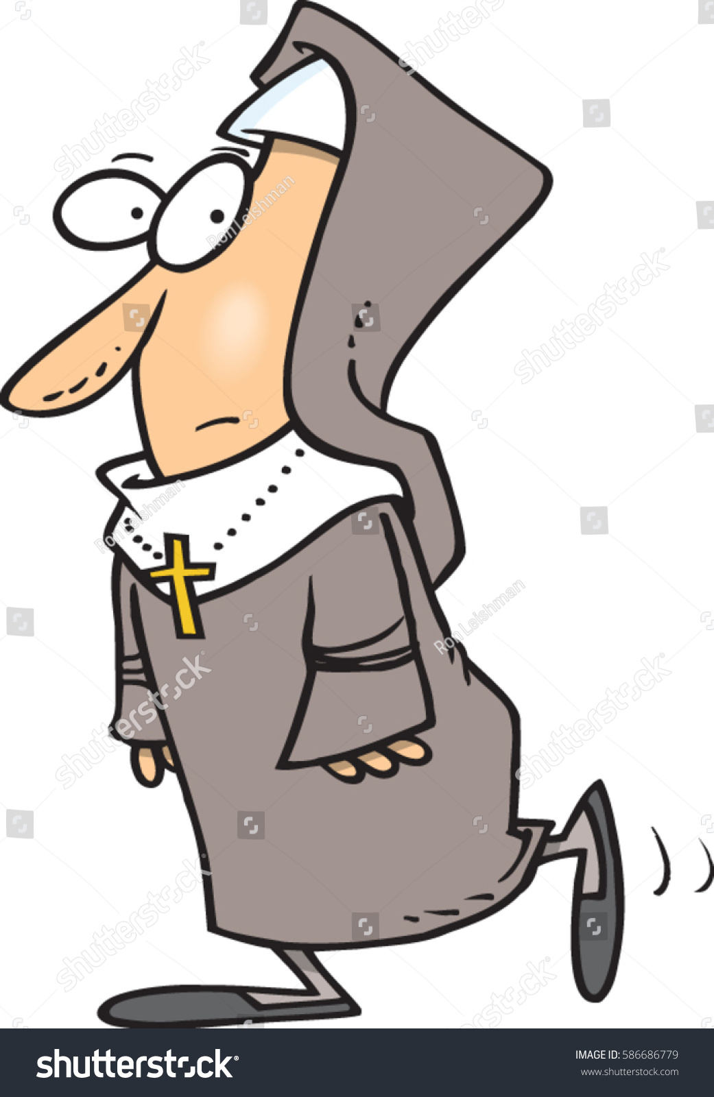 Cartoon Nun Stock Vector 586686779 - Shutterstock