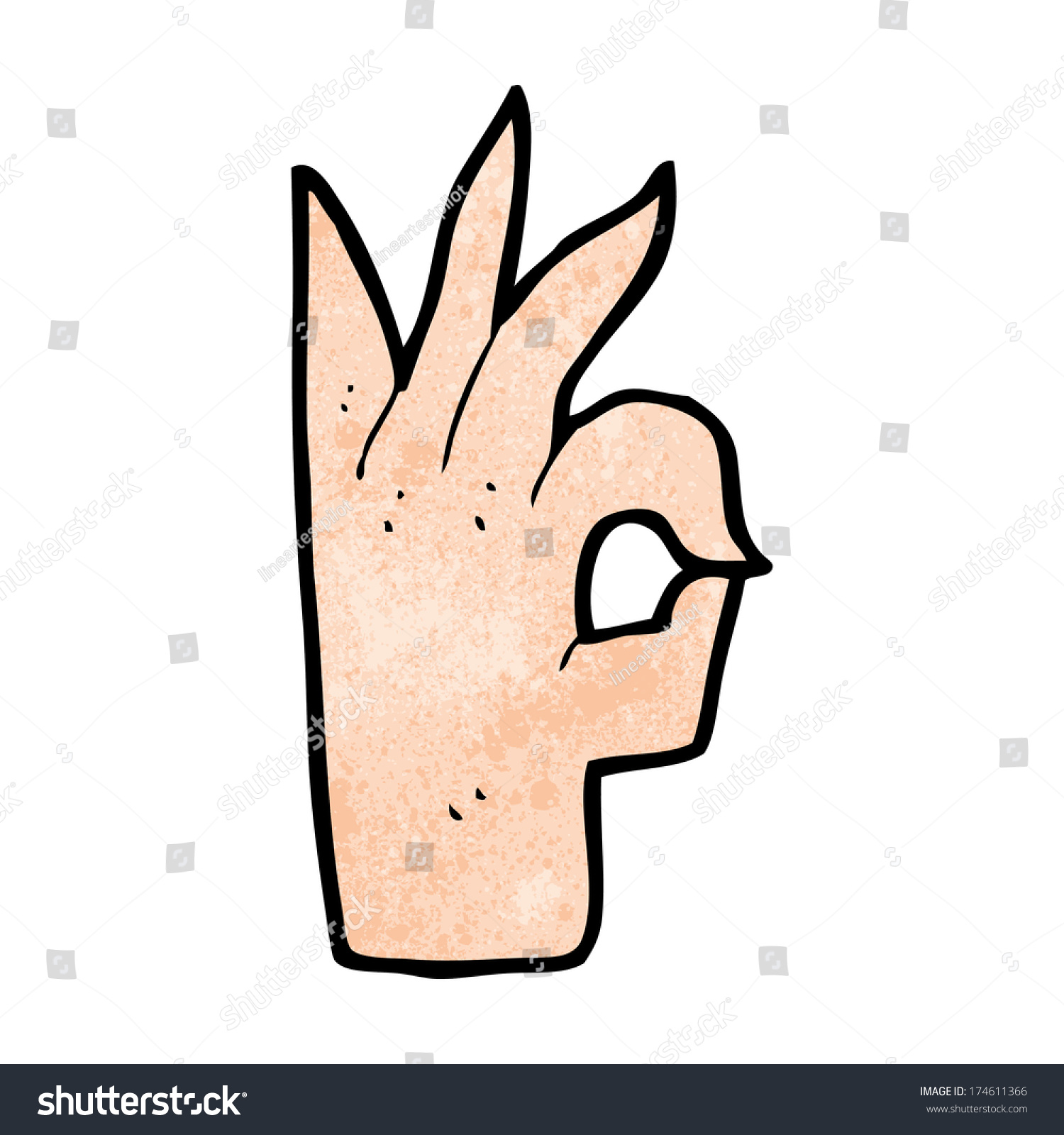 Cartoon Okay Hand Gesture Stock Vector (Royalty Free) 174611366 ...