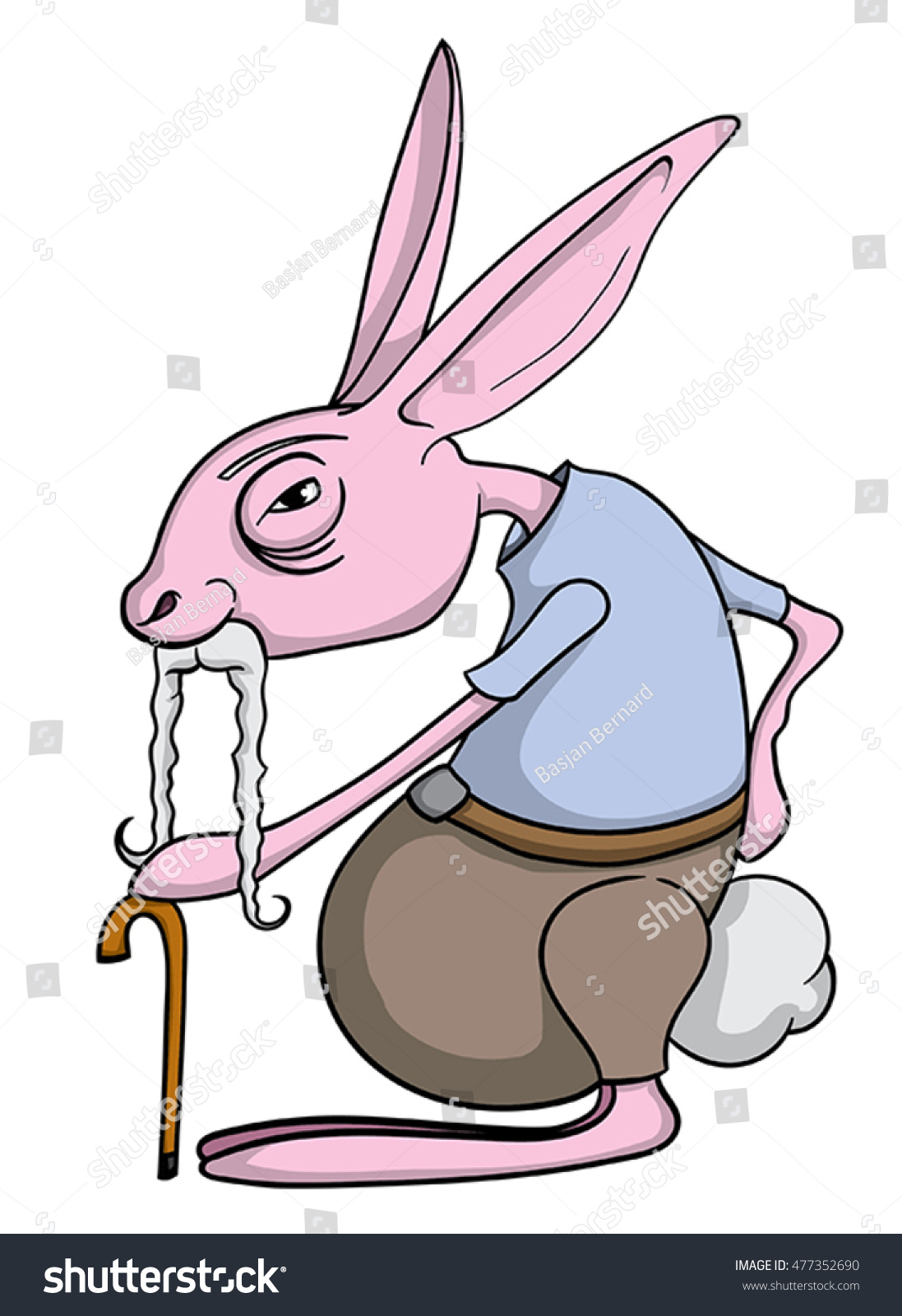 Vektor Stok Cartoon Old Bunny (Tanpa Royalti) 477352690 | Shutterstock