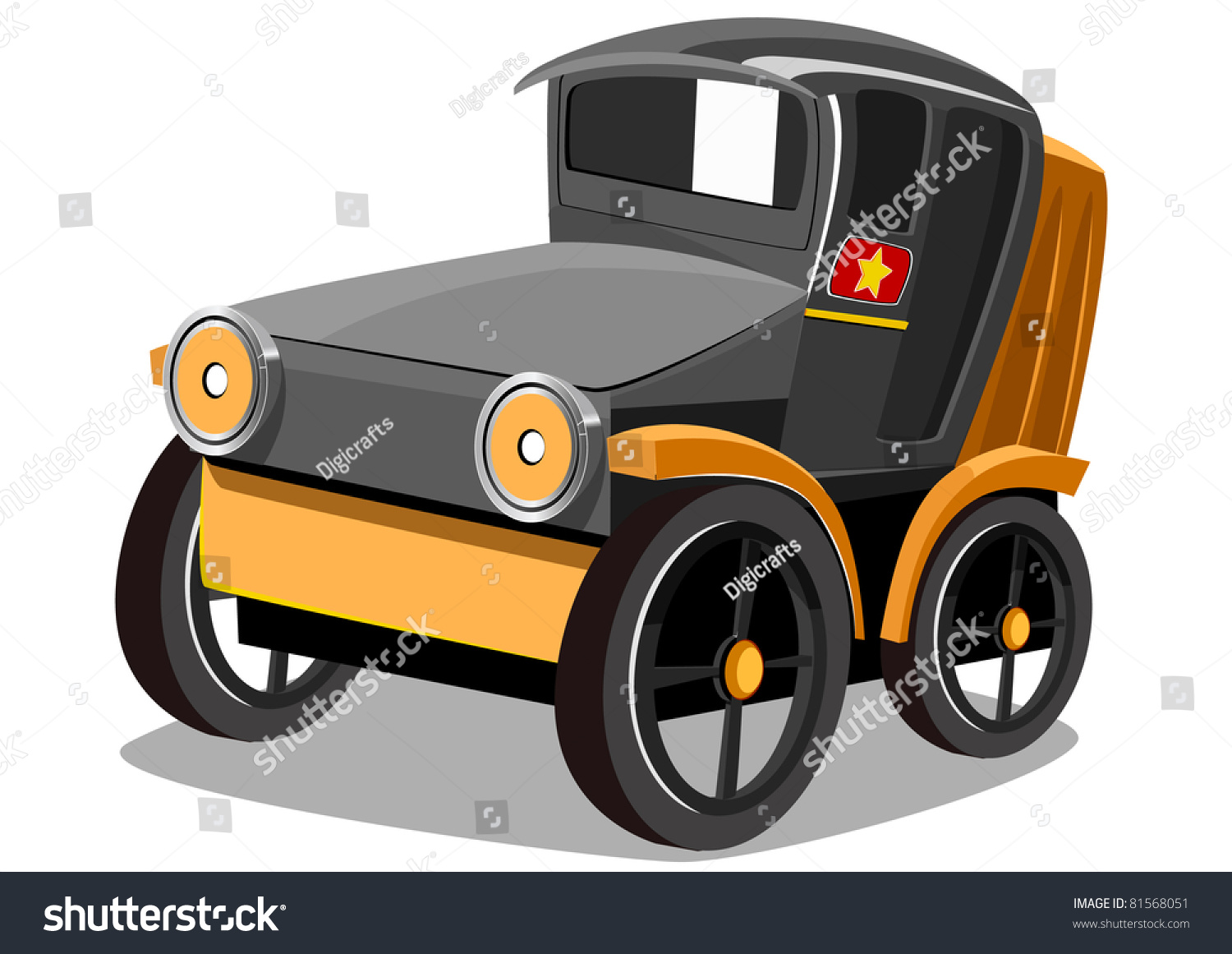Cartoon Old Car Stock Vector 81568051 - Shutterstock