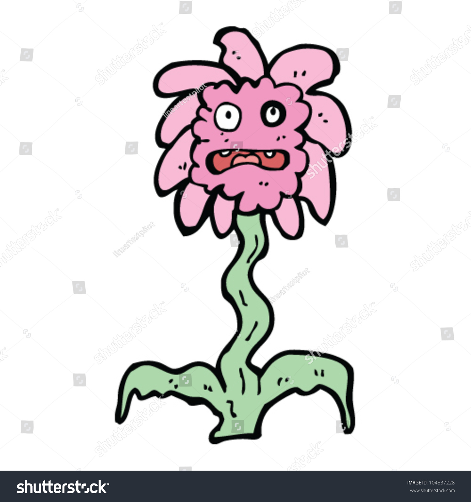 Cartoon Old Flower Stock Vector (Royalty Free) 104537228
