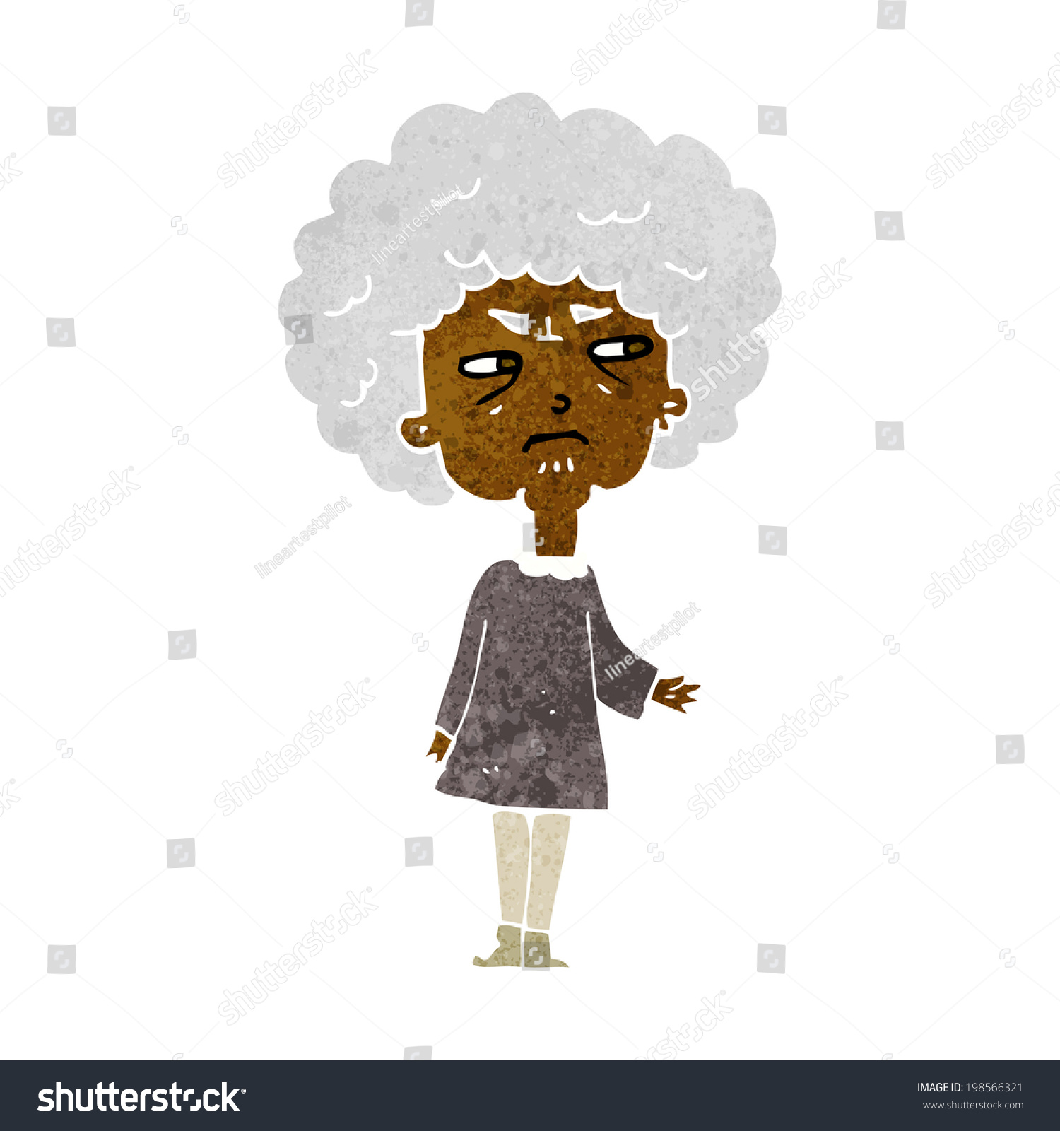 Cartoon Old Lady Stock Vector (Royalty Free) 198566321 | Shutterstock